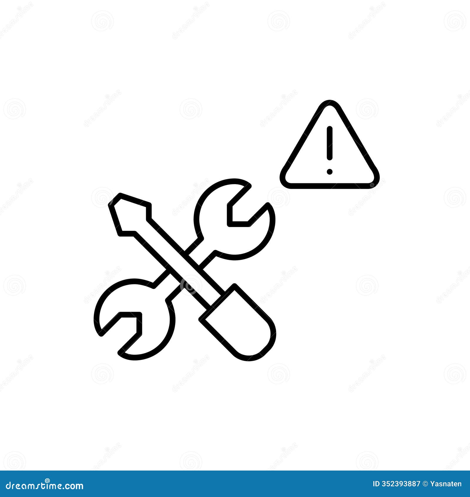 Maintenance Tools and Exclamation Mark in Triangle. Security Setting ...