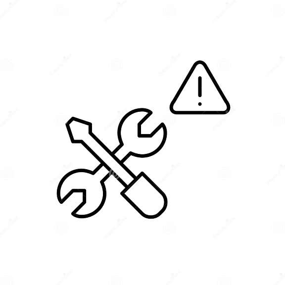 Maintenance Tools and Exclamation Mark in Triangle. Security Setting ...