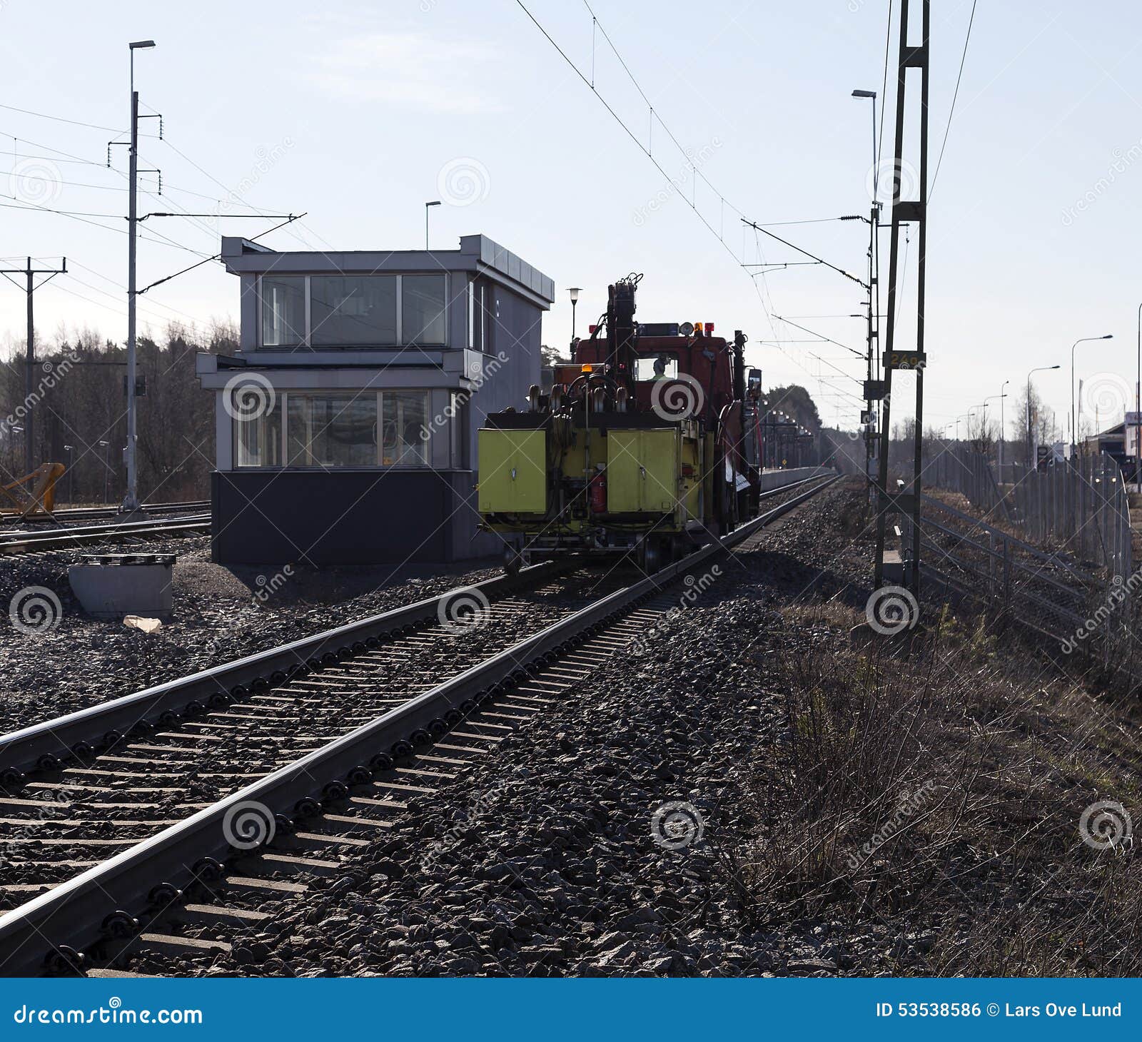 Maintenance Vehicle on a Train Track Stock Photo - Image of empty ...