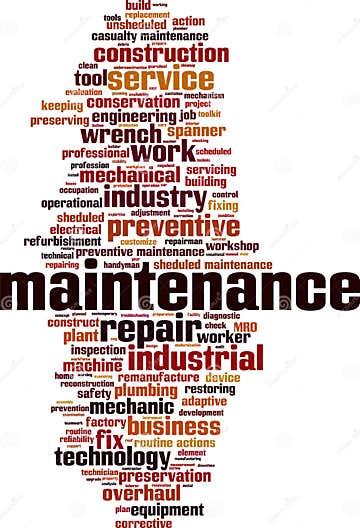 Maintenance word cloud stock vector. Illustration of cloud - 162422613