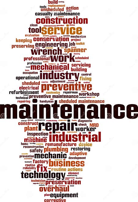 Maintenance word cloud stock vector. Illustration of cloud - 162422613