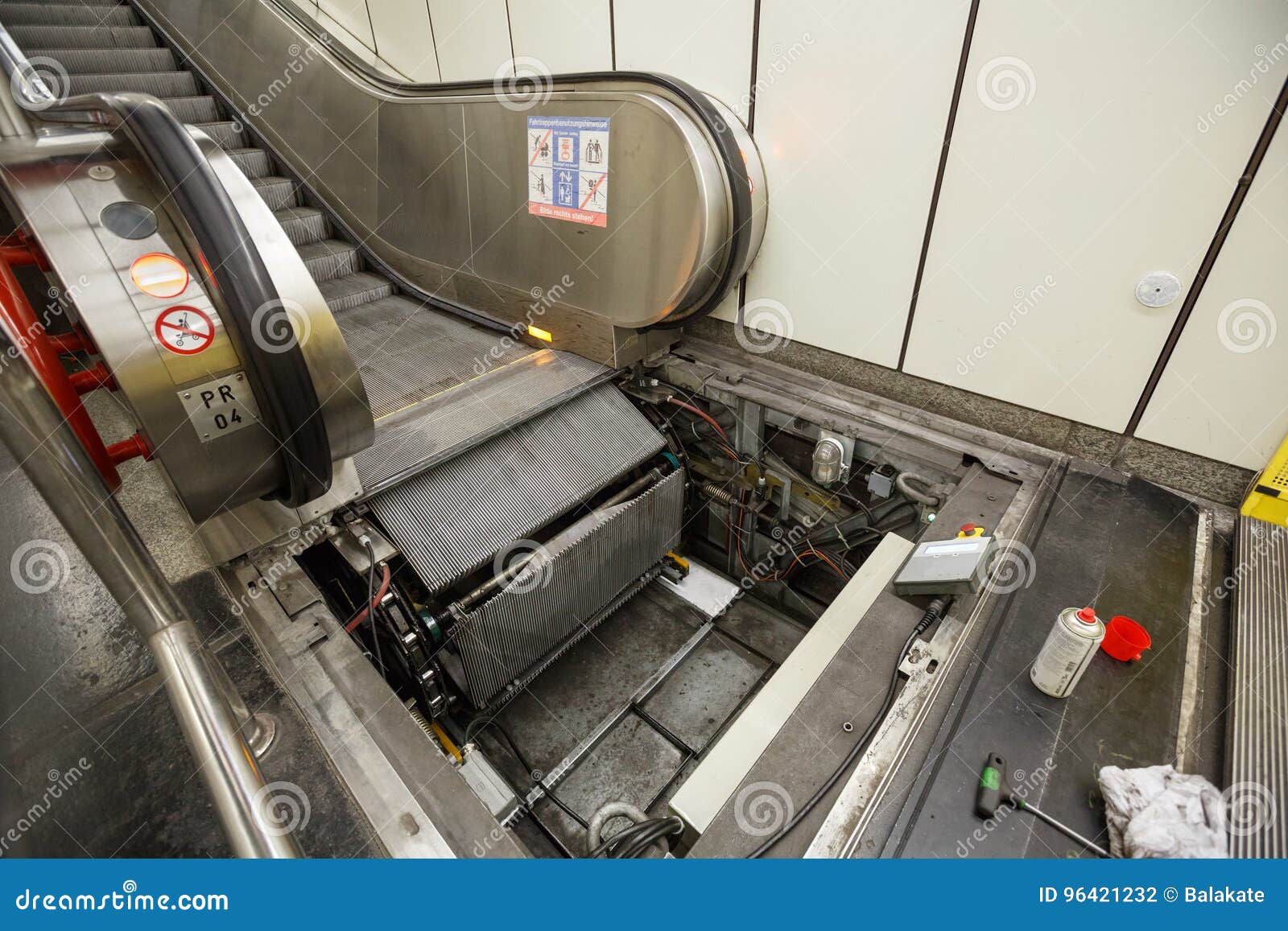 Maintenance Work for Escalator Stock Photo - Image of service, maintenance: 96421232