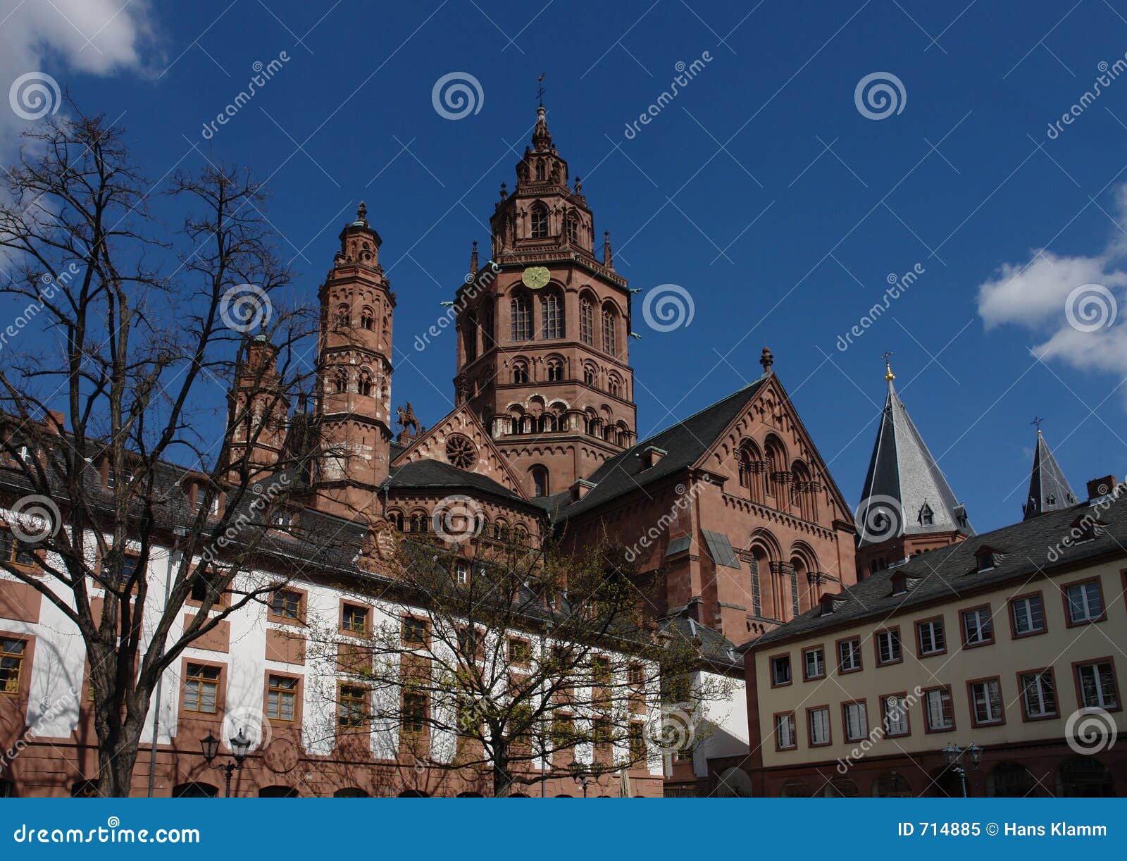 Mainz Cathedral stock image. Image of arches, german, blue - 714885