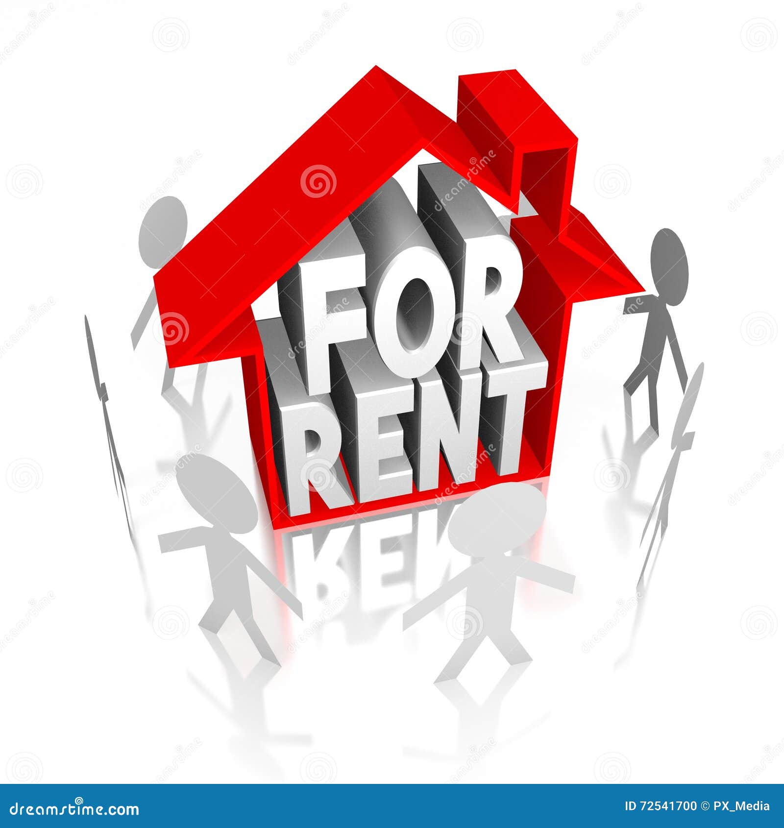 Maison 3D Pour Le Concept De Loyer Illustration Stock - Illustration du ...