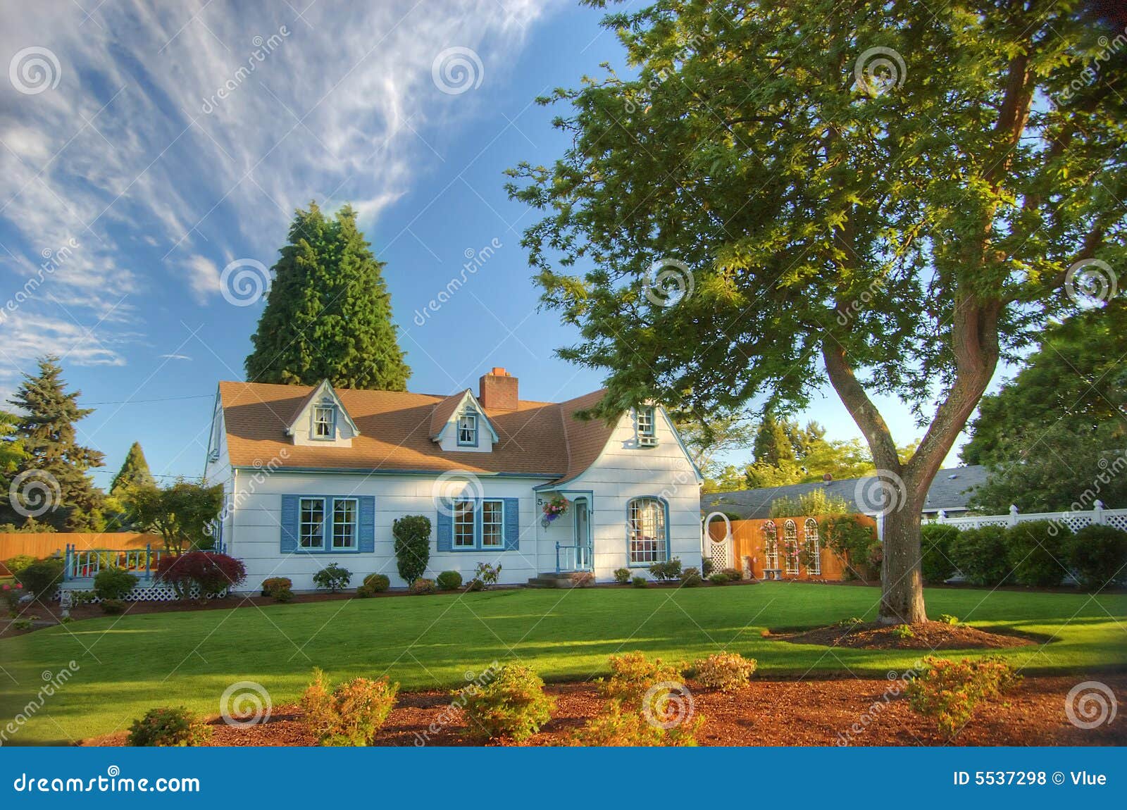 Maison Familiale Avec L'arbre Photo stock - Image du arbre, mignon: 5537298