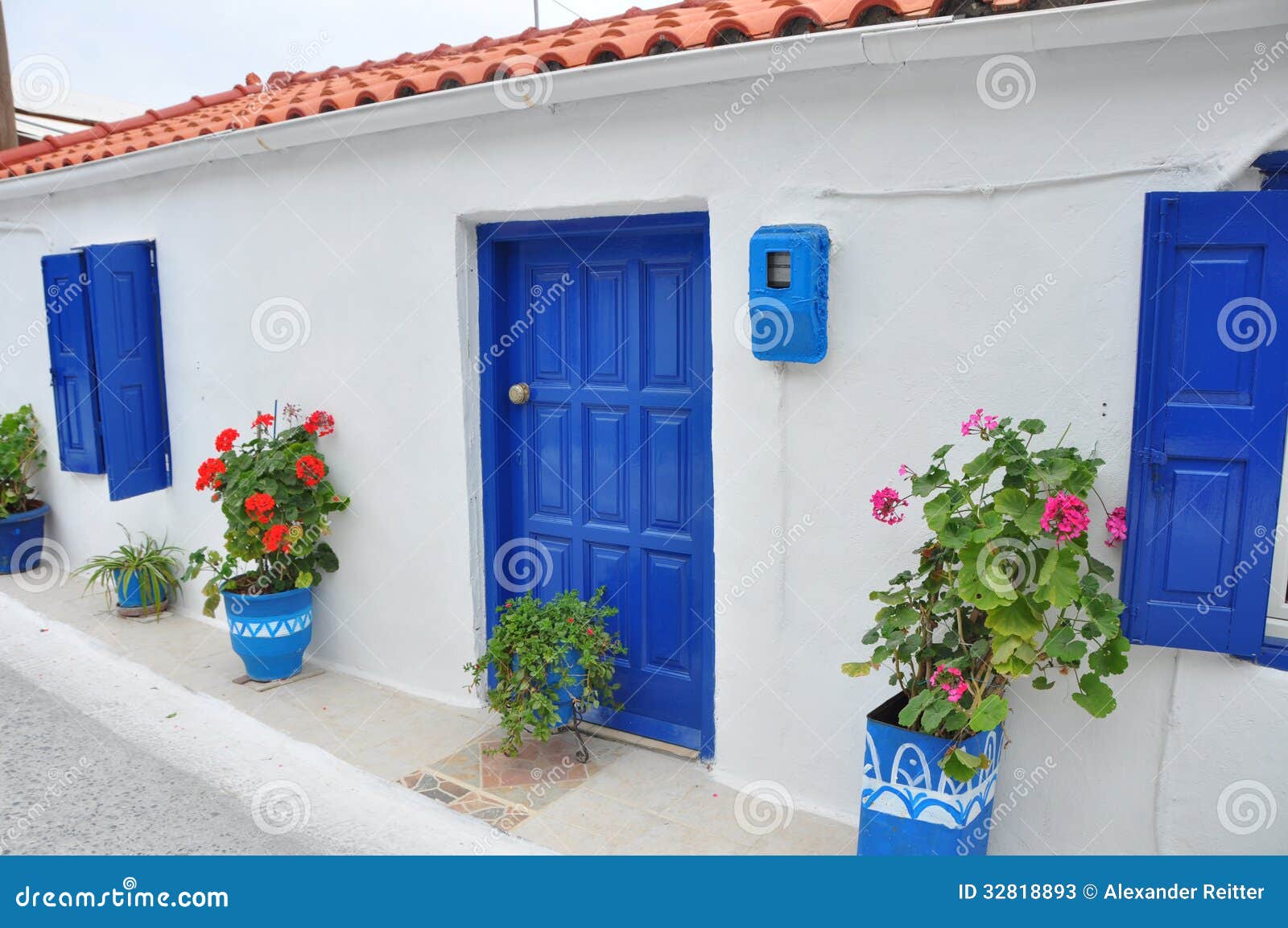 Maison Grecque Typique Sur Samos Image stock - Image du égéen ...