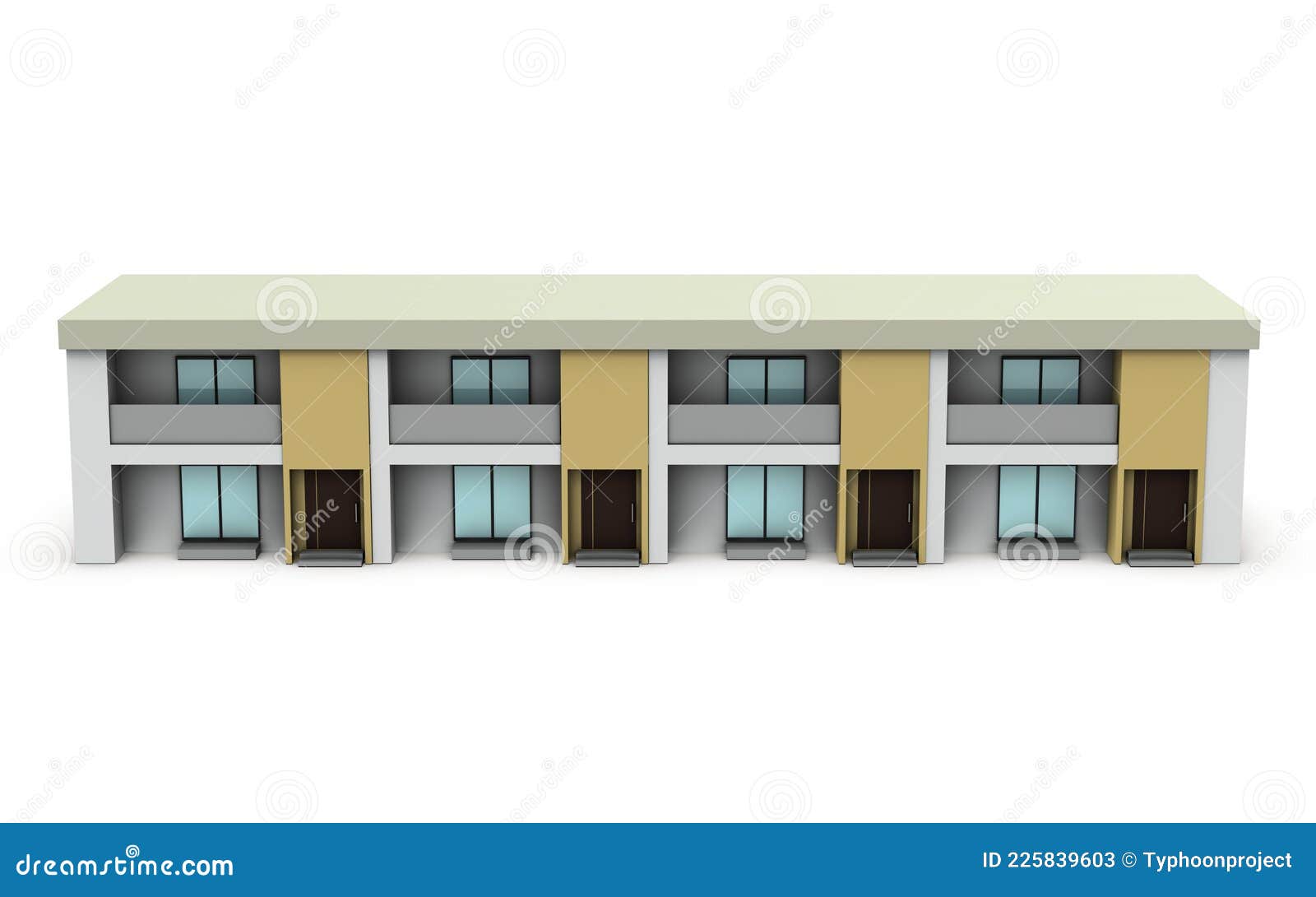 Maisonette Type Apartment. Architectural Model. White Background Stock ...