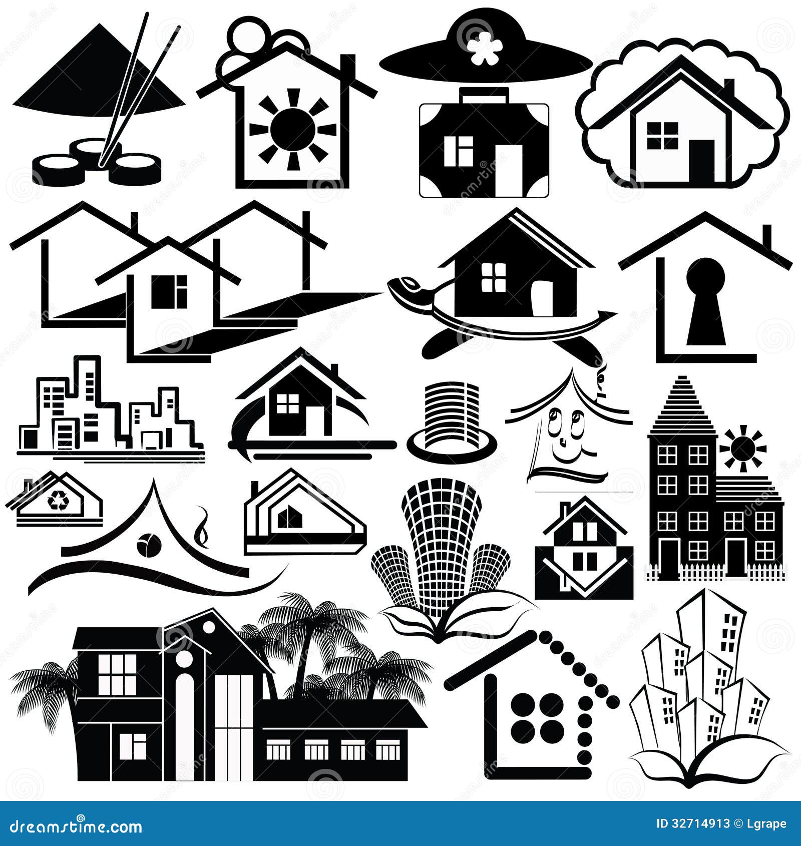 Maisons de logo. Set2. illustration de vecteur. Illustration du hublot ...