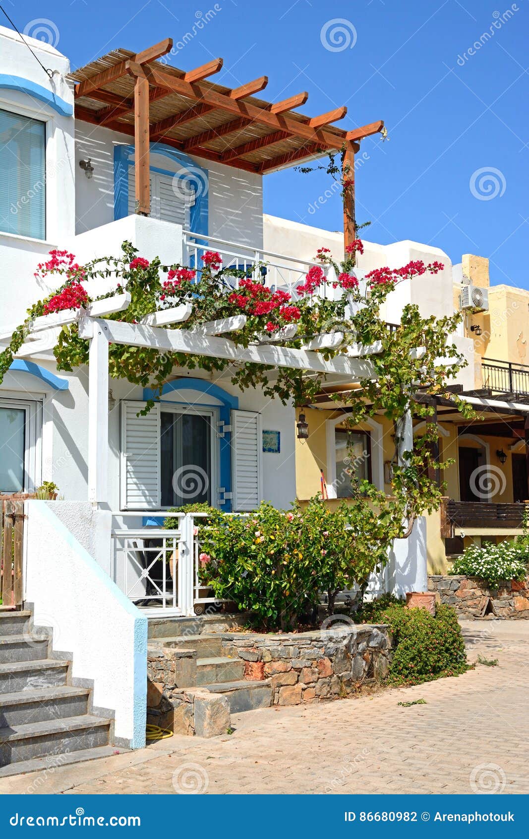 Maisons Grecques, Makrigialos Photographie éditorial - Image du ...