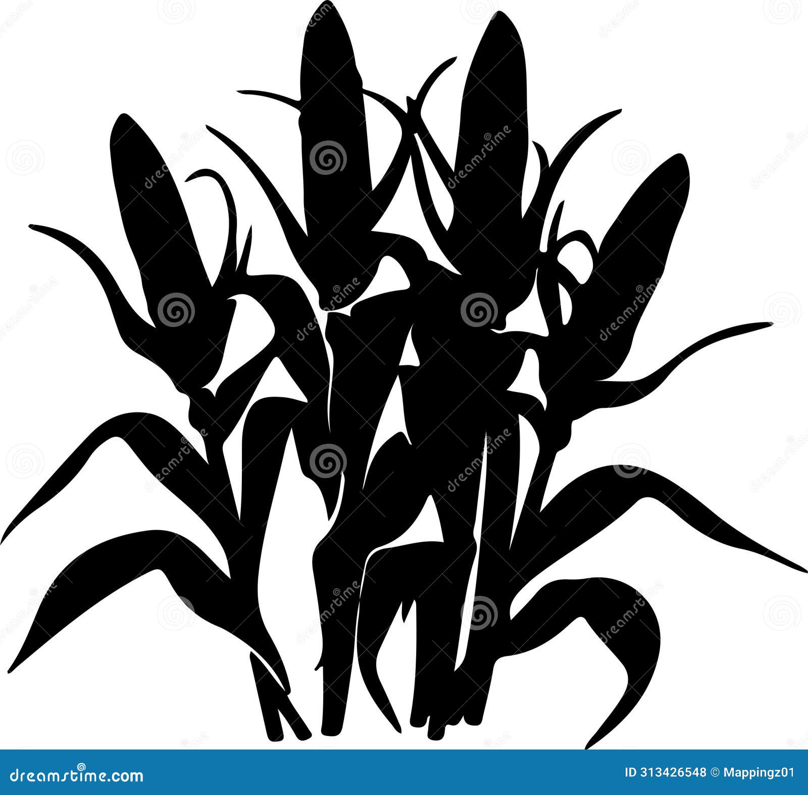 Maize Black Silhouette Generative Ai Stock Illustration - Illustration ...
