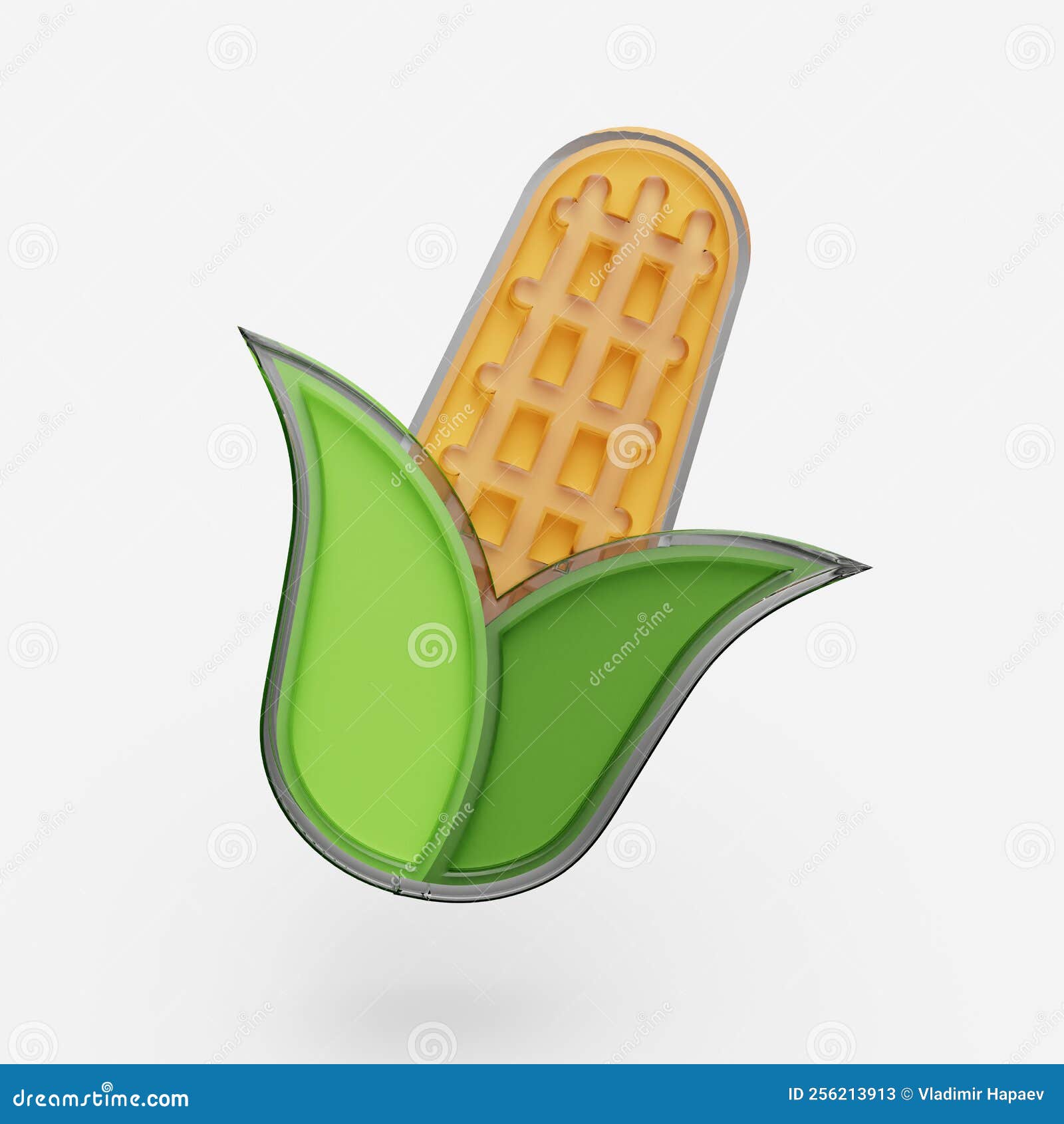 Maize 3D Illustration Isolated on White Background. Glass Design ...