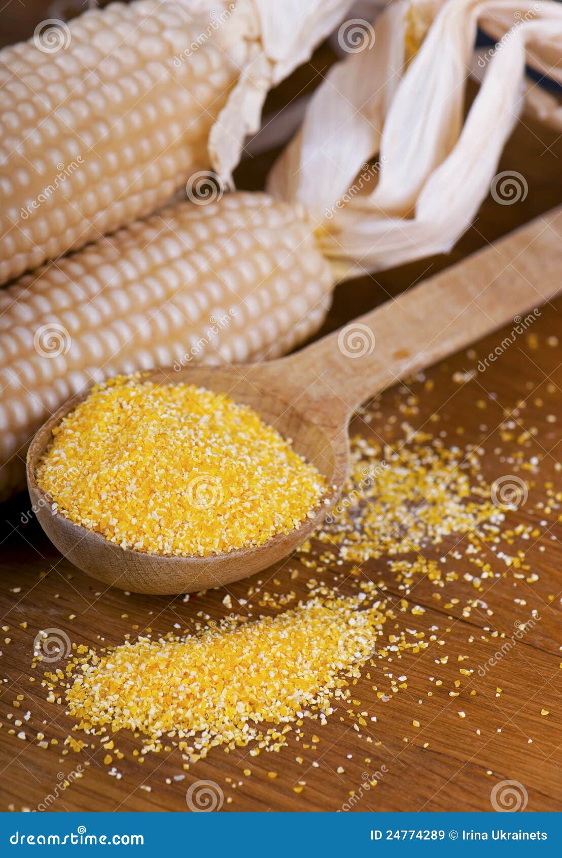 Maize flour stock image. Image of flour, yellow, wood - 24774289