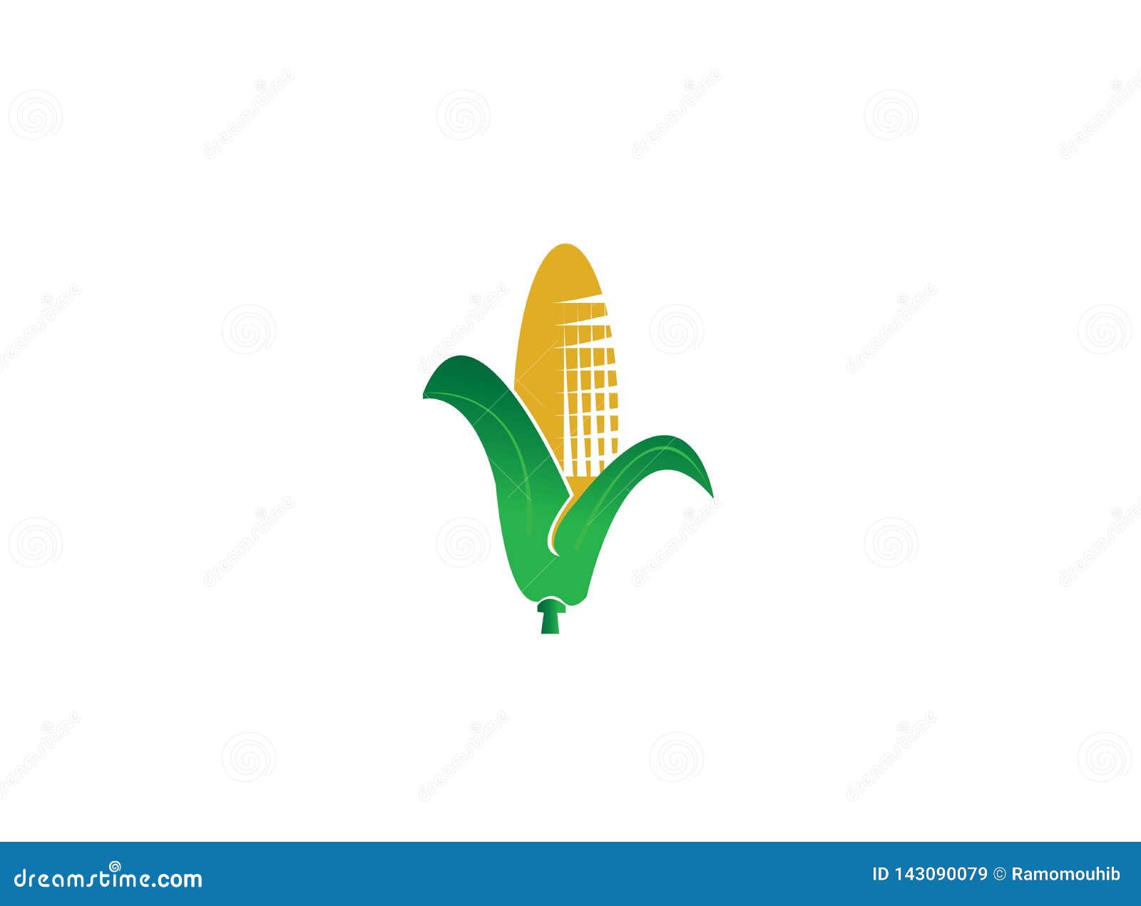 Maize with Leaves To Make Corn for Logo Design Stock Illustration ...
