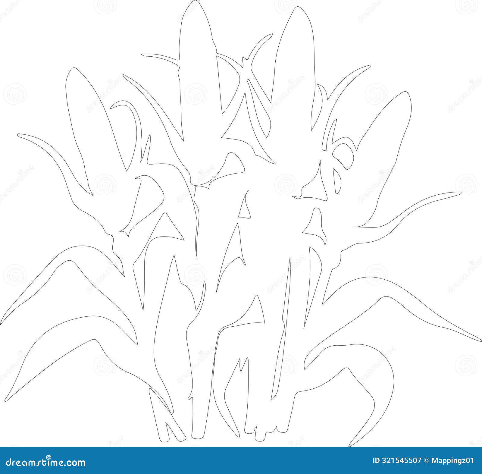 Maize Outline Silhouette Generative Ai Stock Vector - Illustration of ...