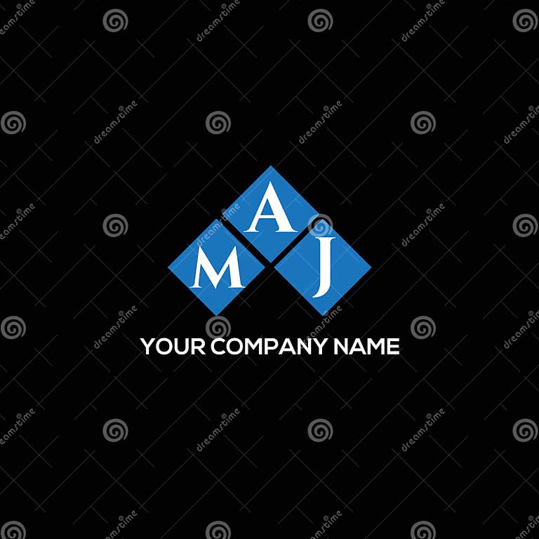 MAJ Letter Logo Design on BLACK Background. MAJ Creative Initials ...