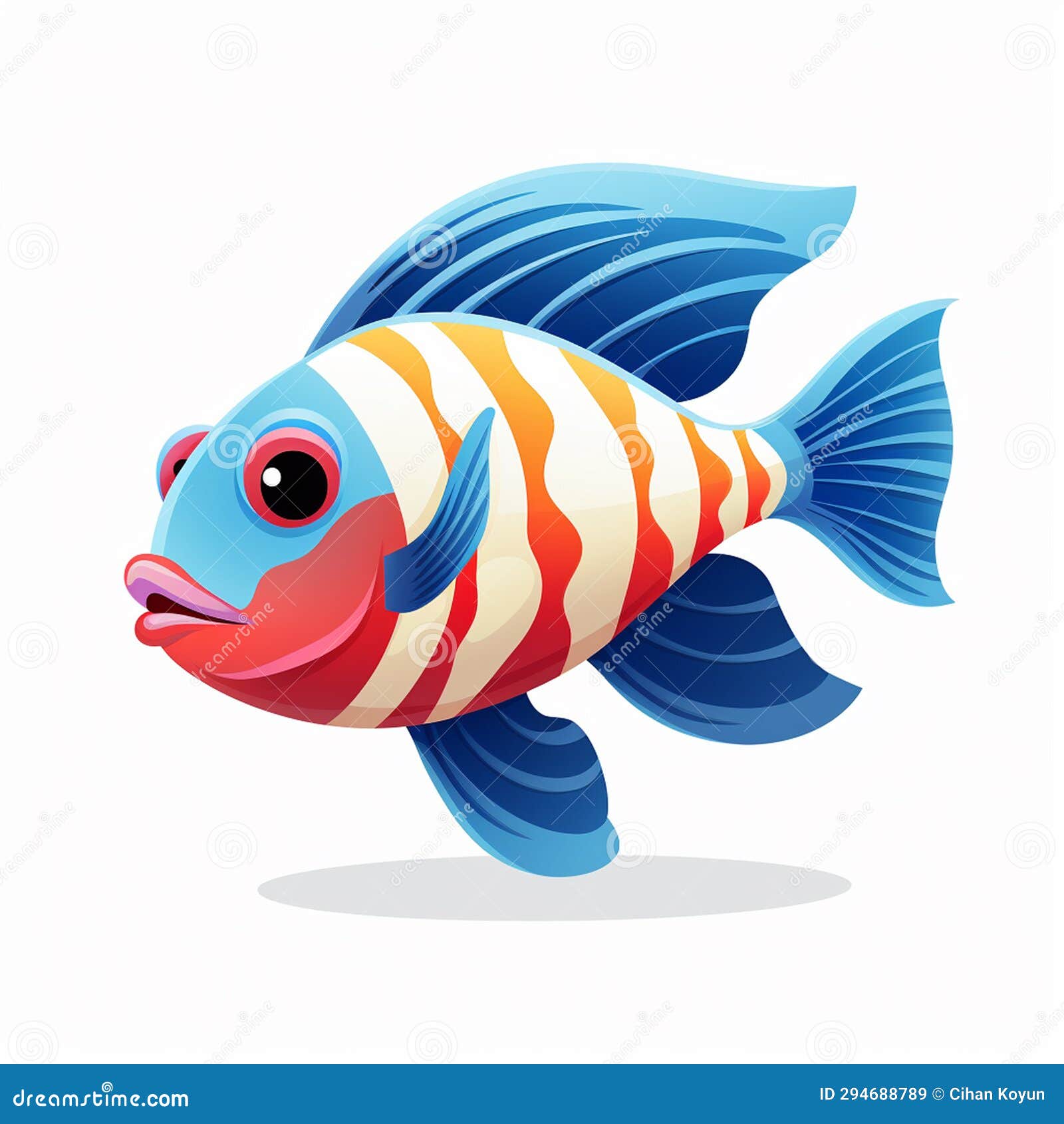 Majestic Angelfish in a Coral Reef Stock Illustration - Illustration of ...