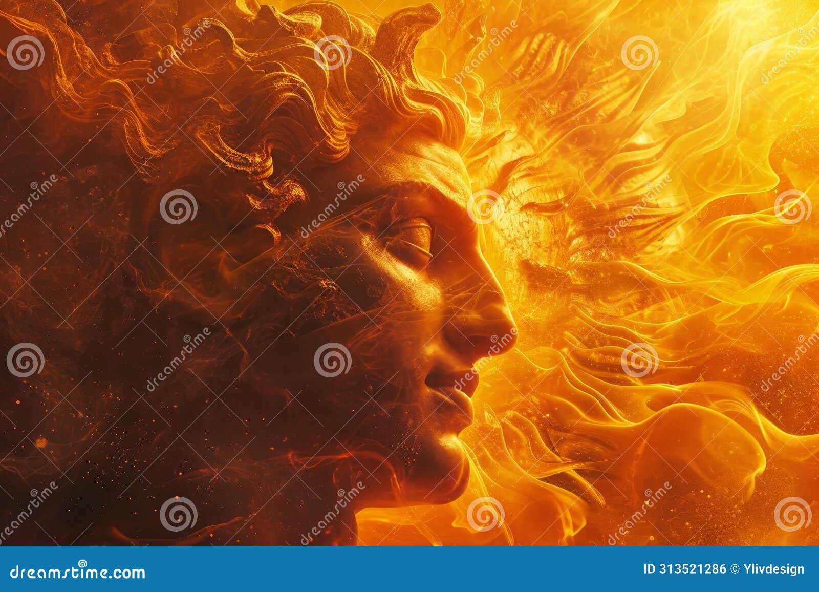 Majestic Apollo God Statue Face. Generate Ai Stock Photo - Image of ...