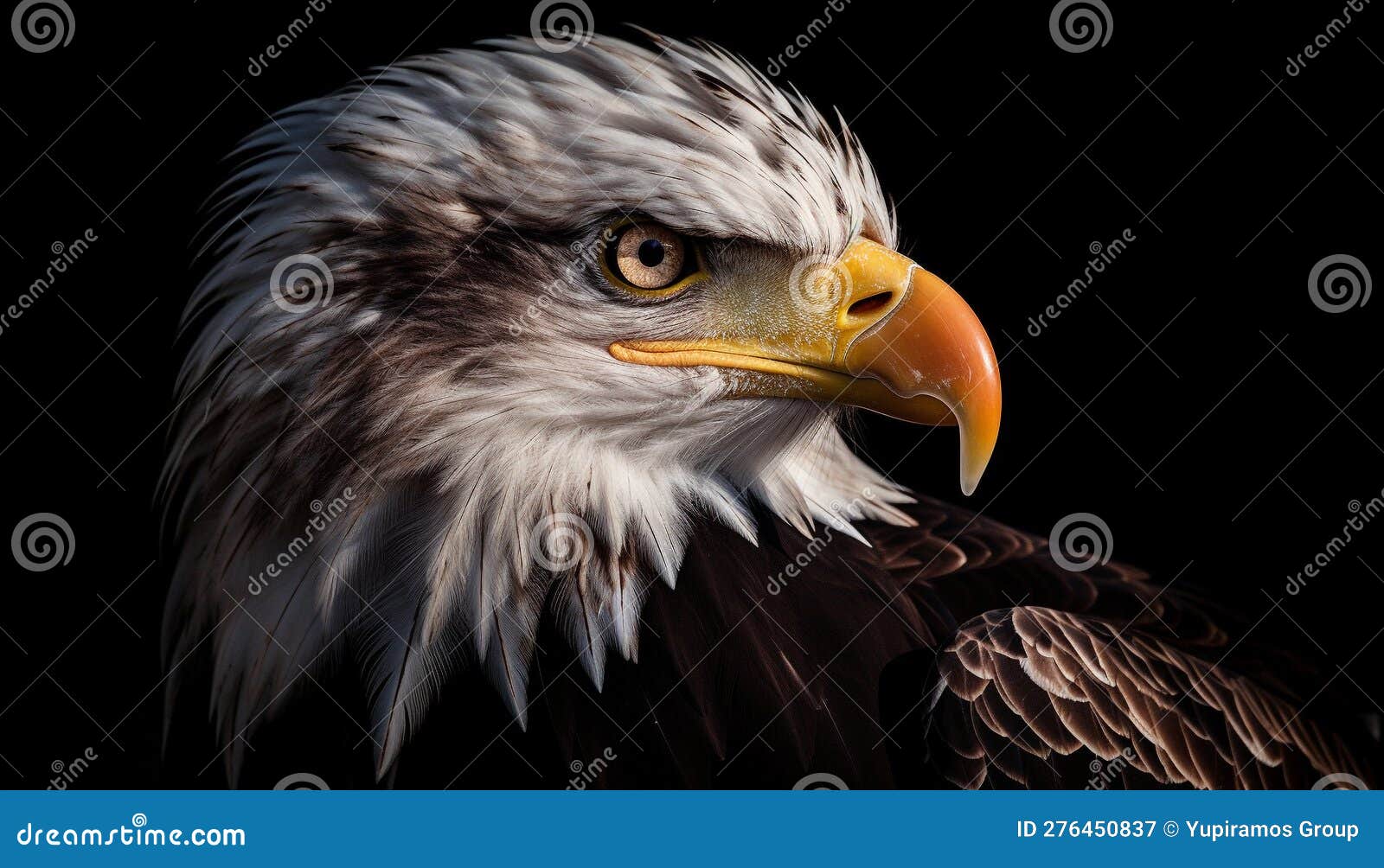 Majestic Bald Eagle Flying with Piercing Stare Generated by AI Stock ...
