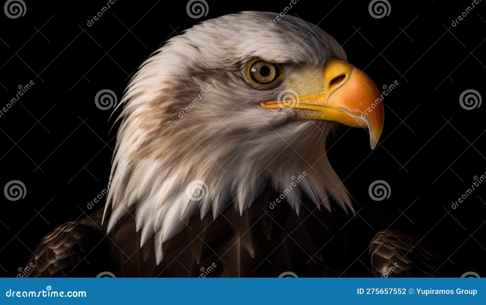 Majestic Bald Eagle Perching, Staring with Aggression Generated by AI ...
