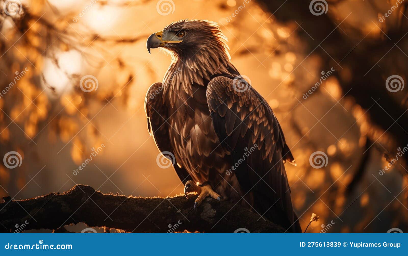 Majestic Bald Eagle Perching on Tree Branch Generated by AI Stock Image ...
