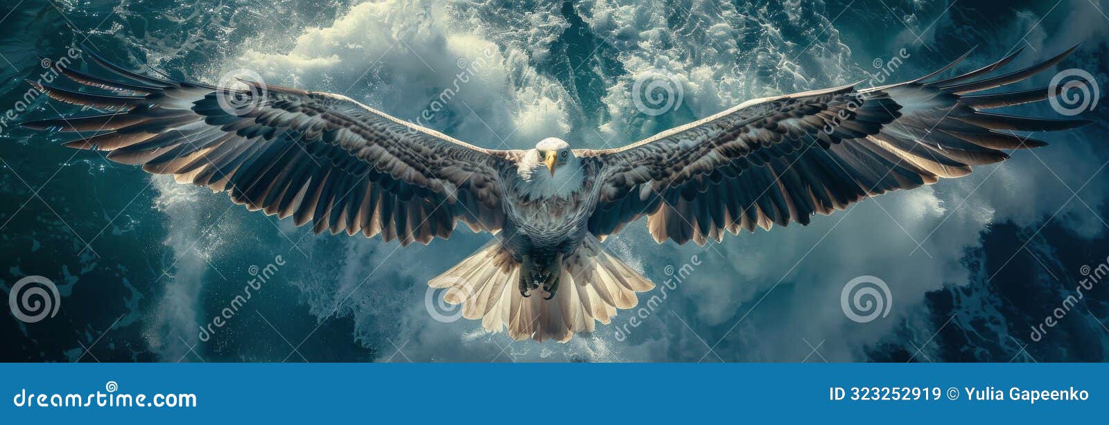 Majestic Bald Eagle Soaring Above the Clouds Stock Image - Image of ...