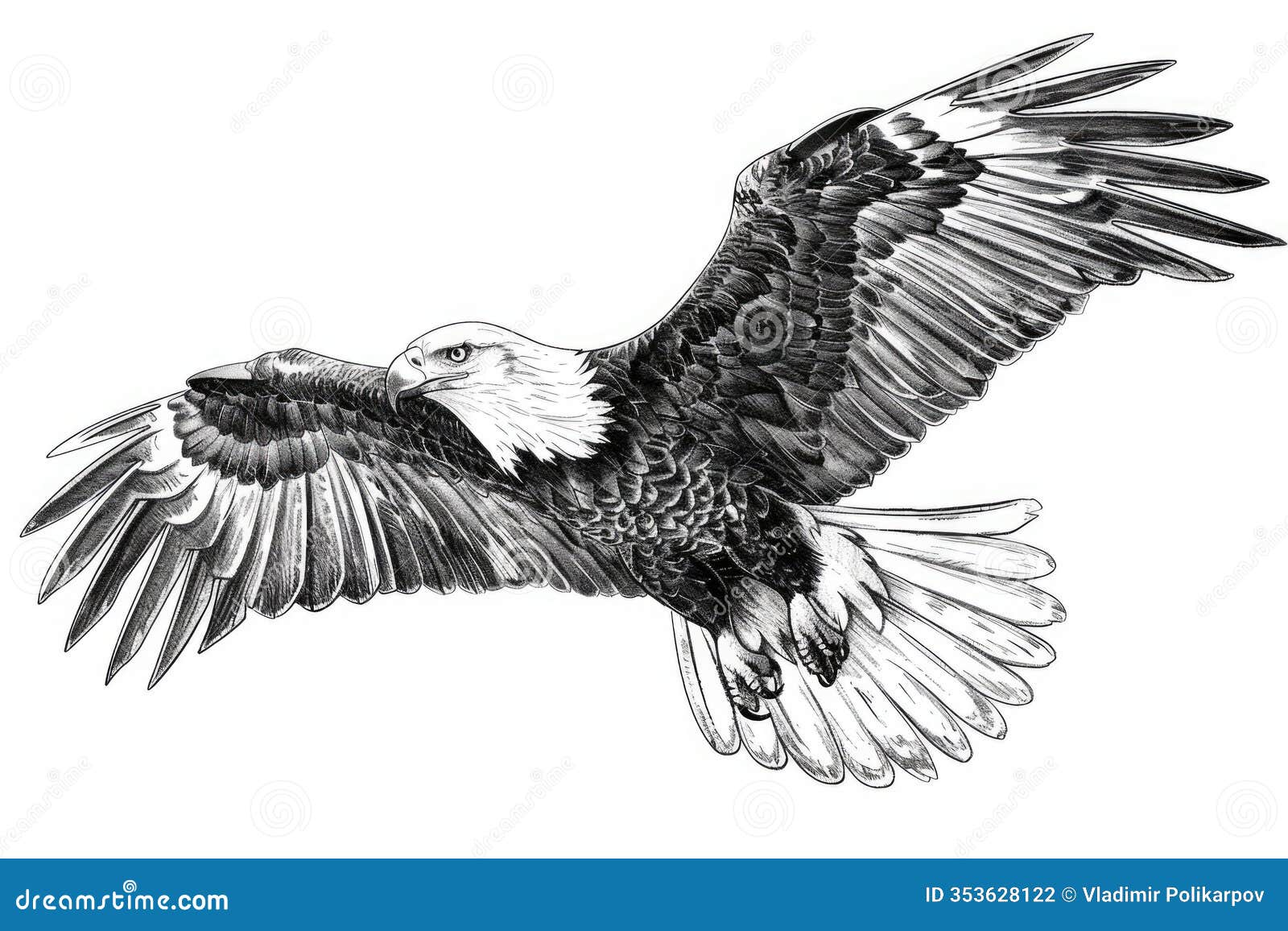 Majestic Bald Eagle Soaring in the Sky, Perfect for Wildlife Illustrations Stock Photo - Image ...