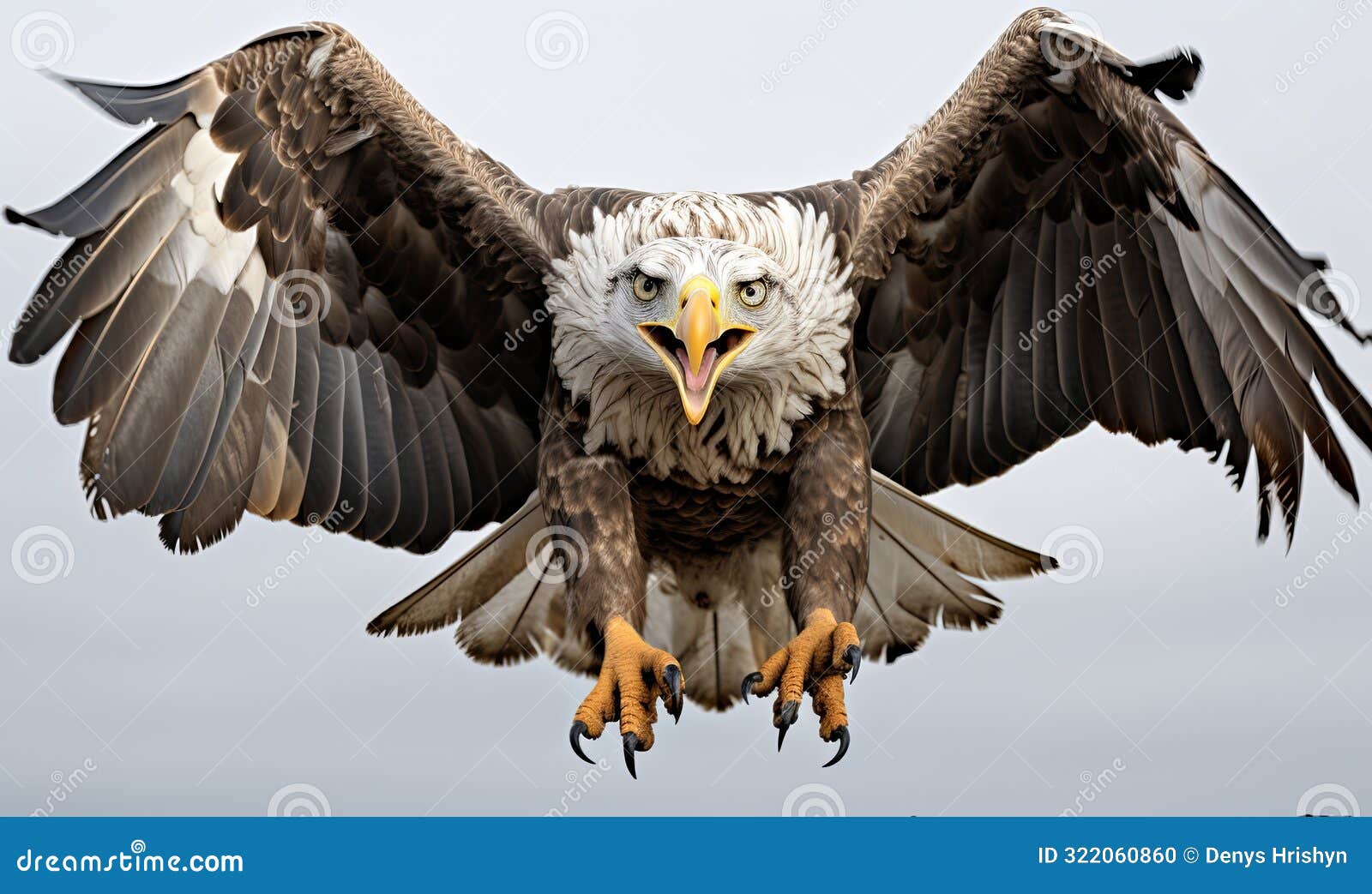 Majestic Bald Eagle Spreading Wings Stock Photo - Image of bird ...