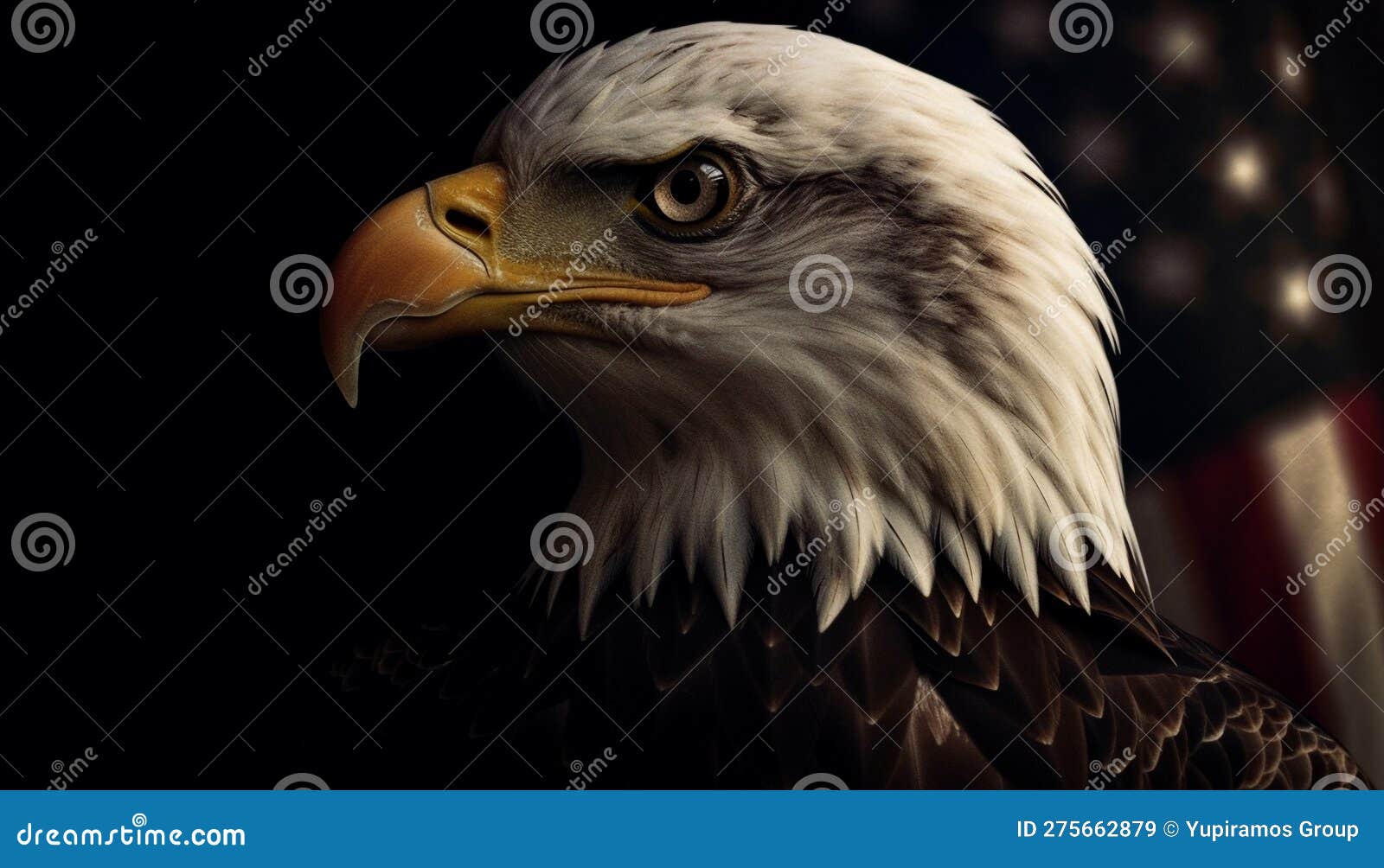 Majestic Bald Eagle Staring with Sharp Beak Generated by AI Stock Image ...