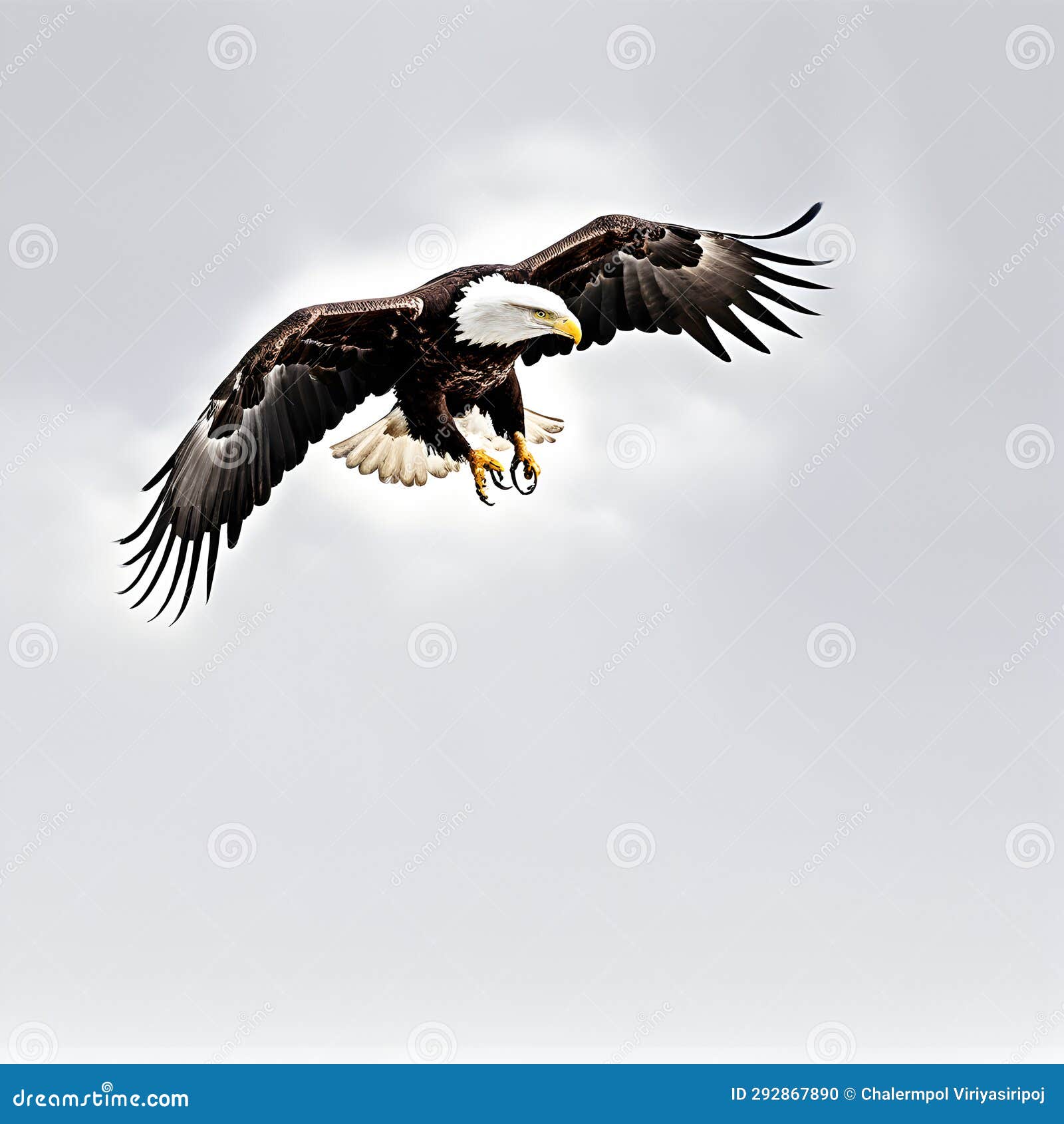 A Majestic Bald Eagle Swooping Down from the Sky. Stock Illustration ...