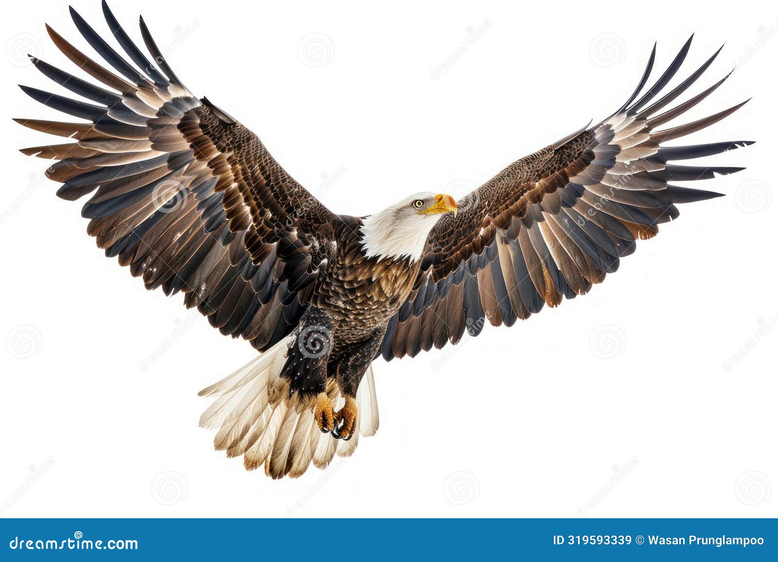 Majestic Bald Eagle Soaring Over Snow-Capped Mountains Generative AI Royalty-Free Stock Photo ...