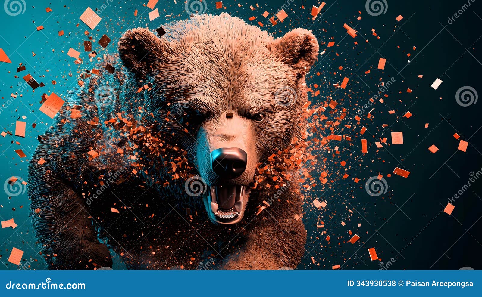 A Majestic Bear Erupts with Ferocity, Breaking through Solid Barriers ...