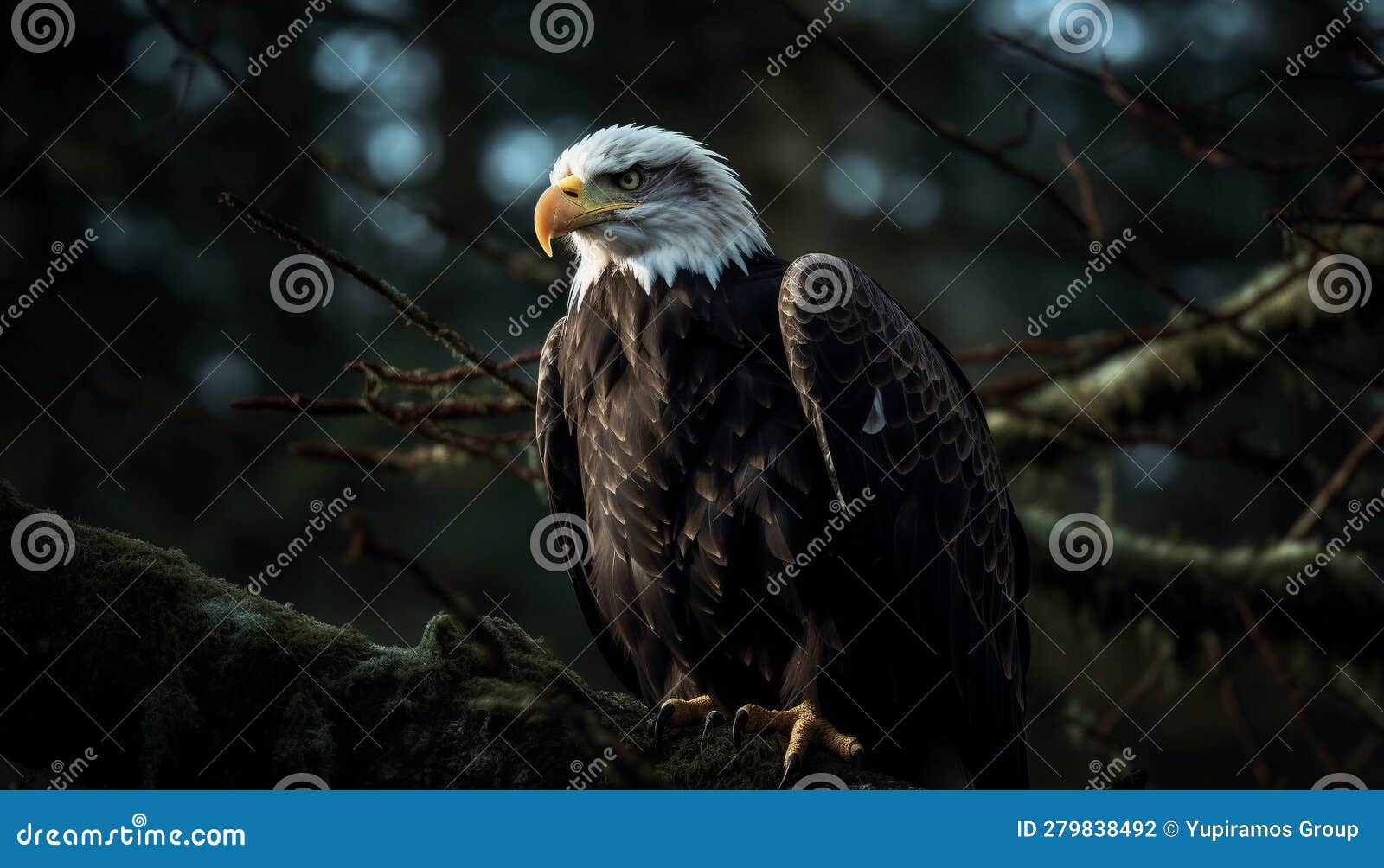 Majestic Bird of Prey Perching on Branch, Hunting with Strength ...