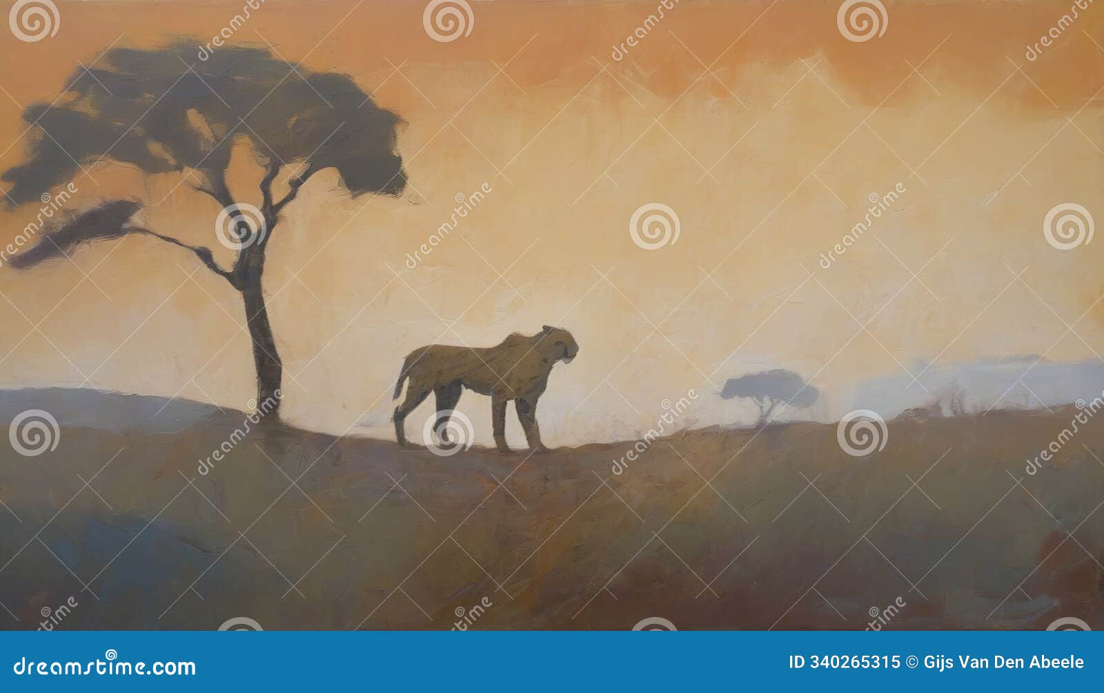 Majestic Cheetah Gazing At The Full Moon In A Starry Night Sky Royalty ...