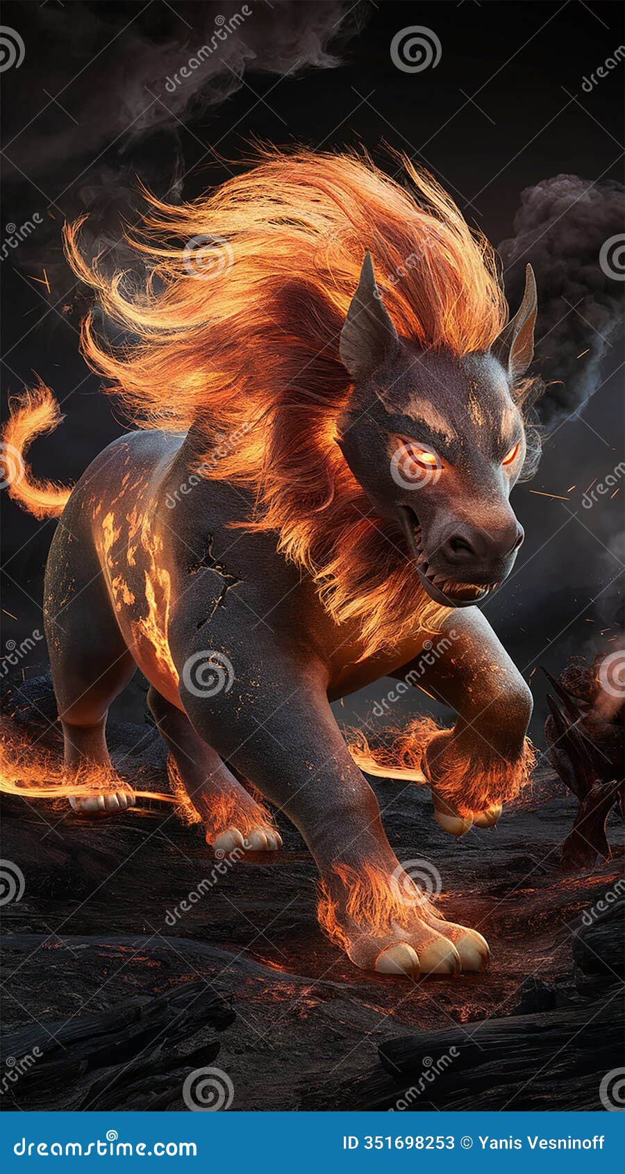 A Majestic Chimera Creature, Blending The Forms Of Different Mythical ...