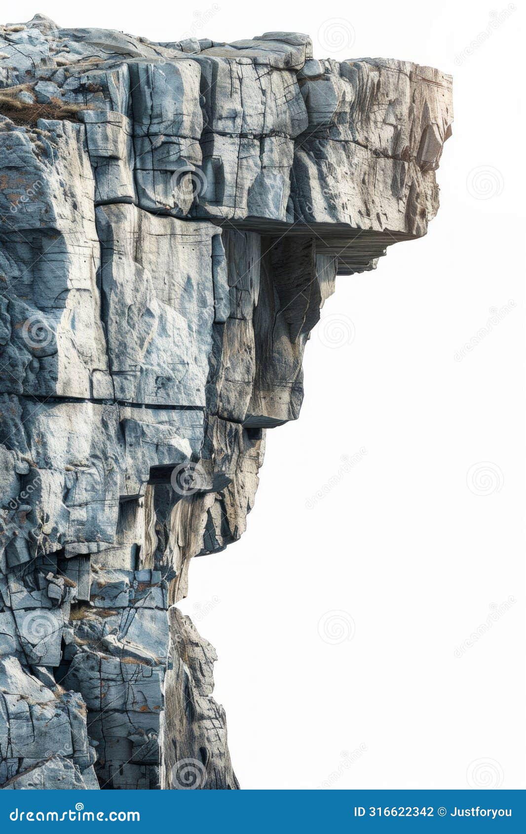 Majestic Cliff Faces Isolated on White. Generative Ai Stock ...