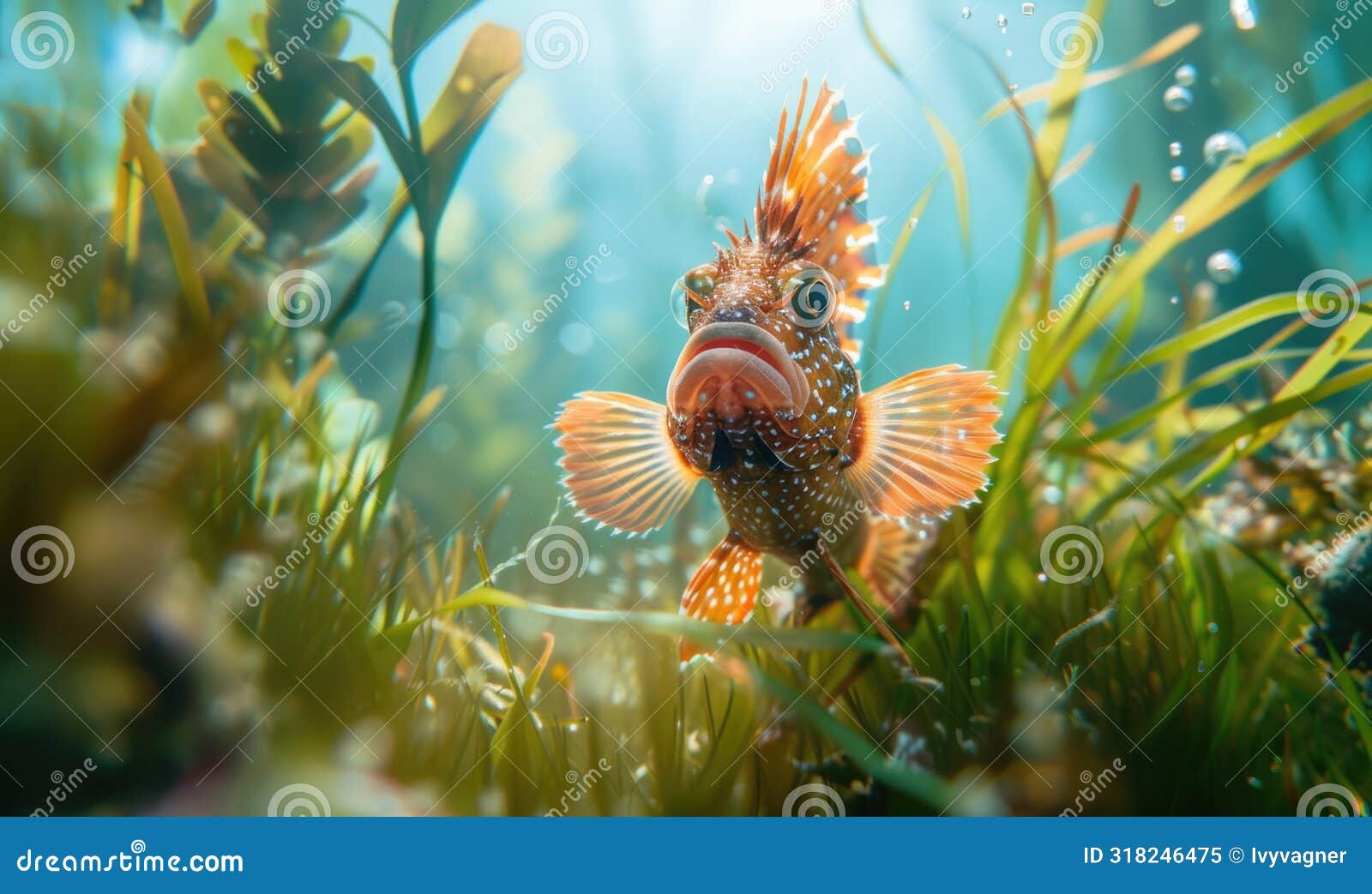 Majestic Cockerel Fish in Habitat Stock Image - Image of beautiful ...