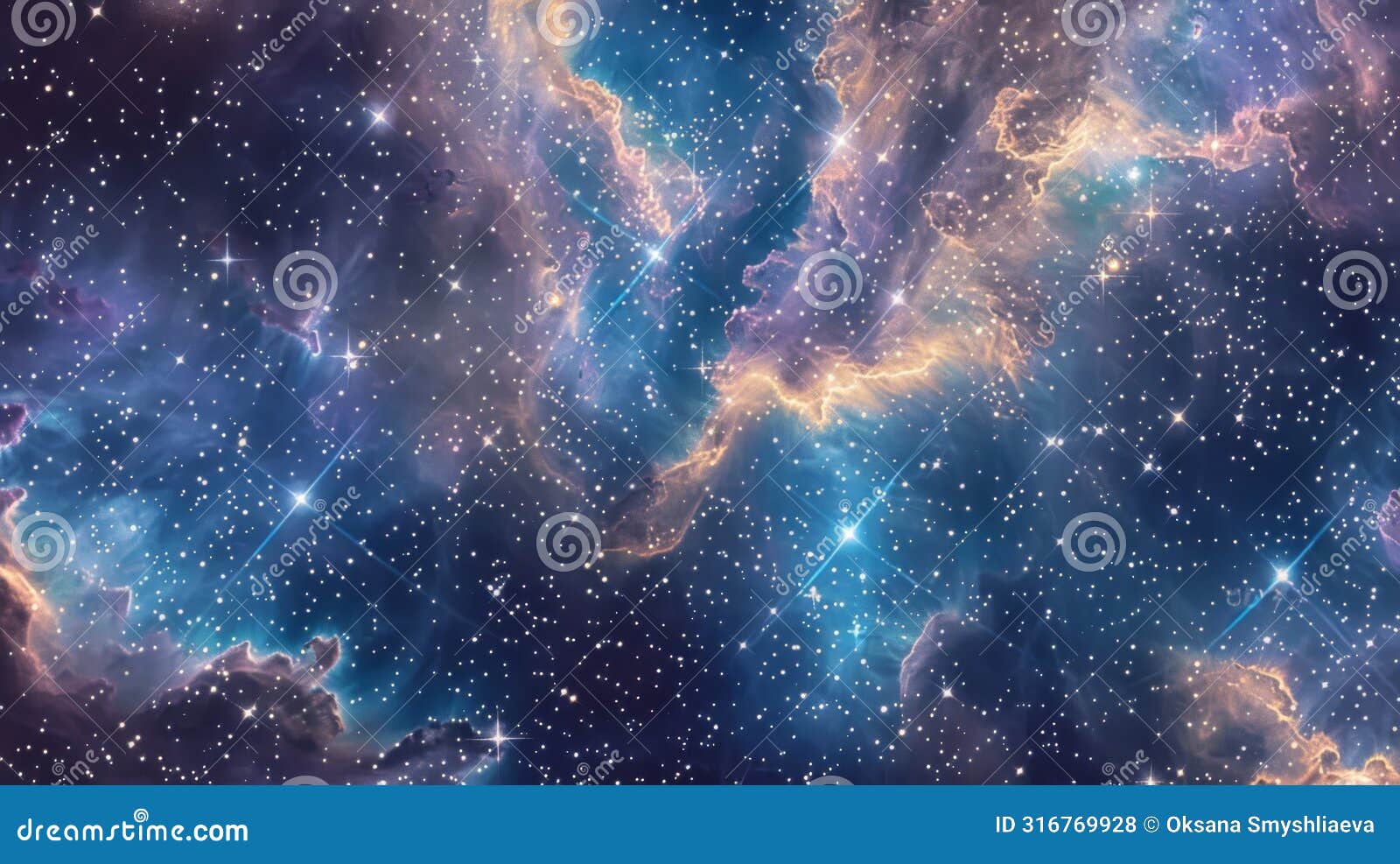 Majestic Cosmic Nebula with Sparkling Stars in Deep Space Stock Photo ...