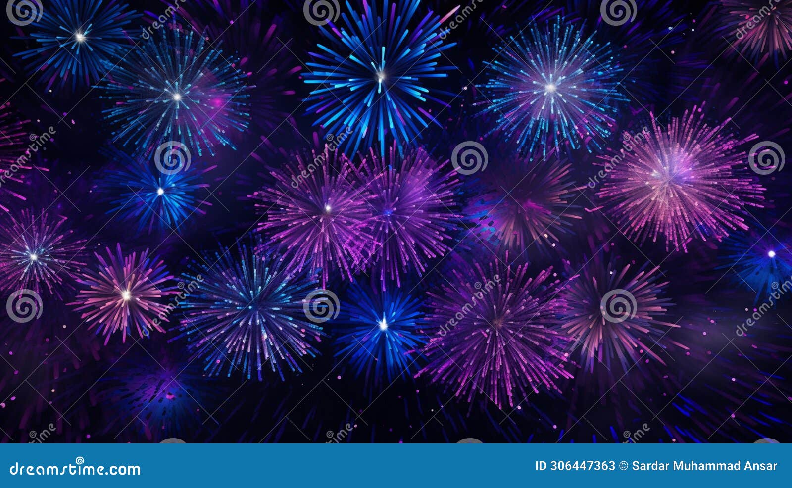 A Majestic Display Of Purple And Blue Firecrackers Exploding In A ...