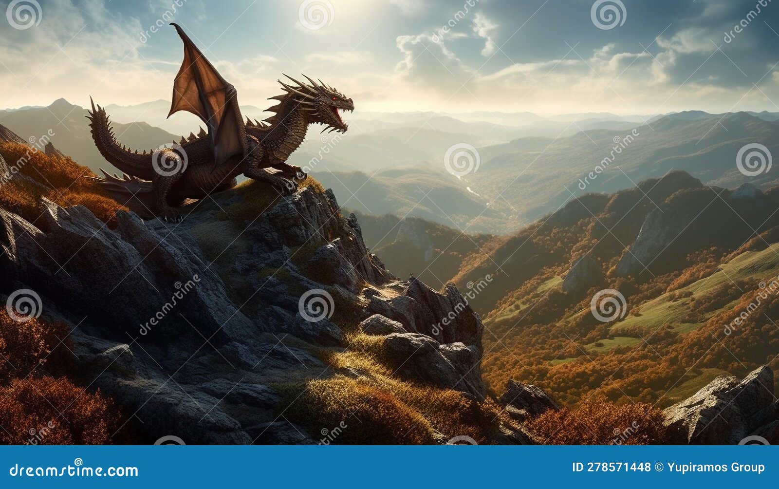 Majestic Dragon Flies Over Mountain Range at Dusk, Igniting Imagination ...
