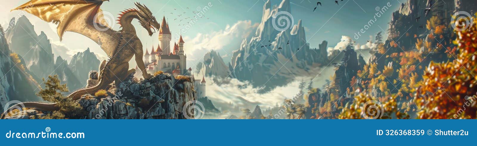 A Dragon Guarding A Treasure Hoard Stock Illustration | CartoonDealer ...