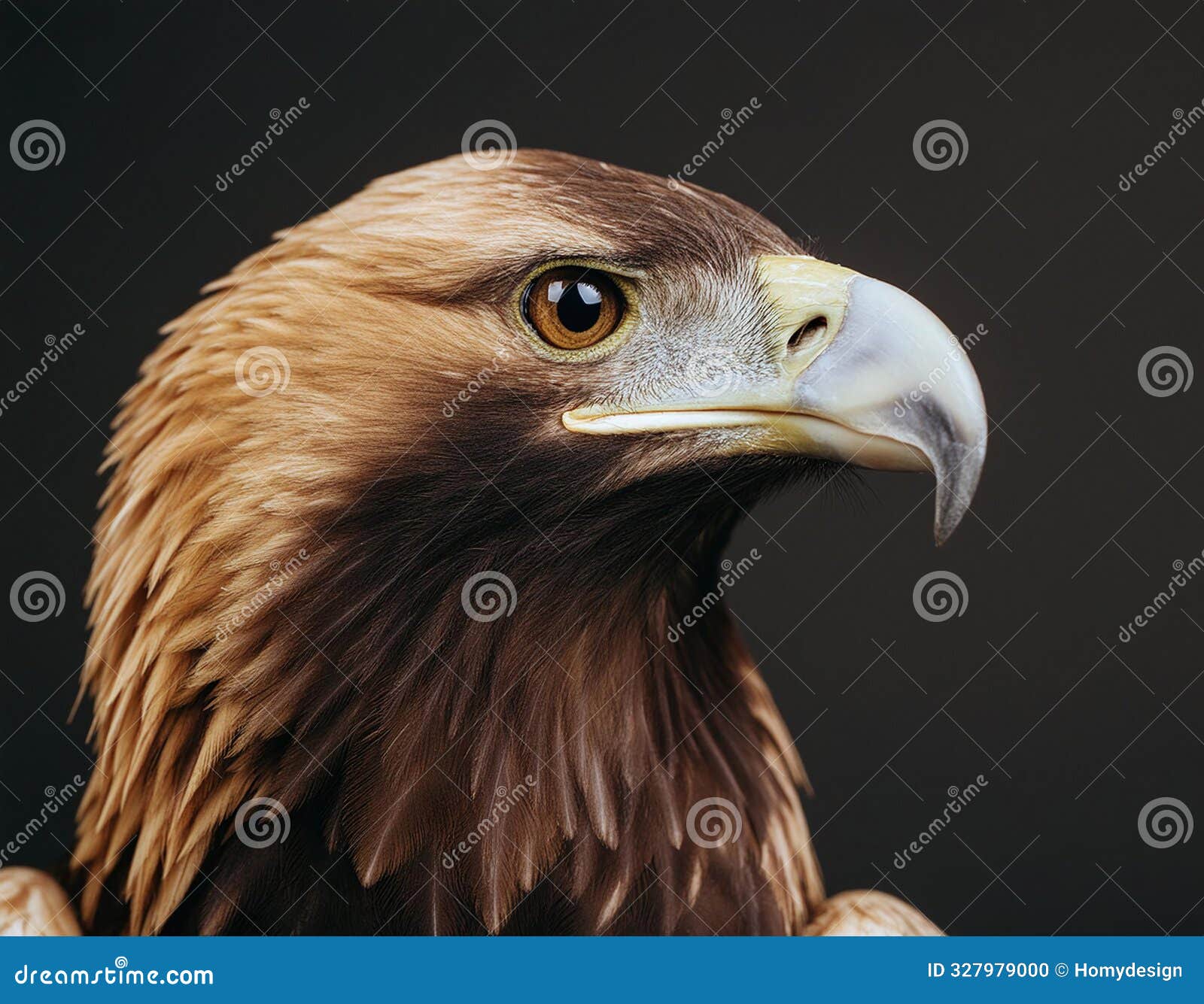 A Majestic Eagle S Head, with Sharp Eyes and a Powerful Beak, on a Dark ...