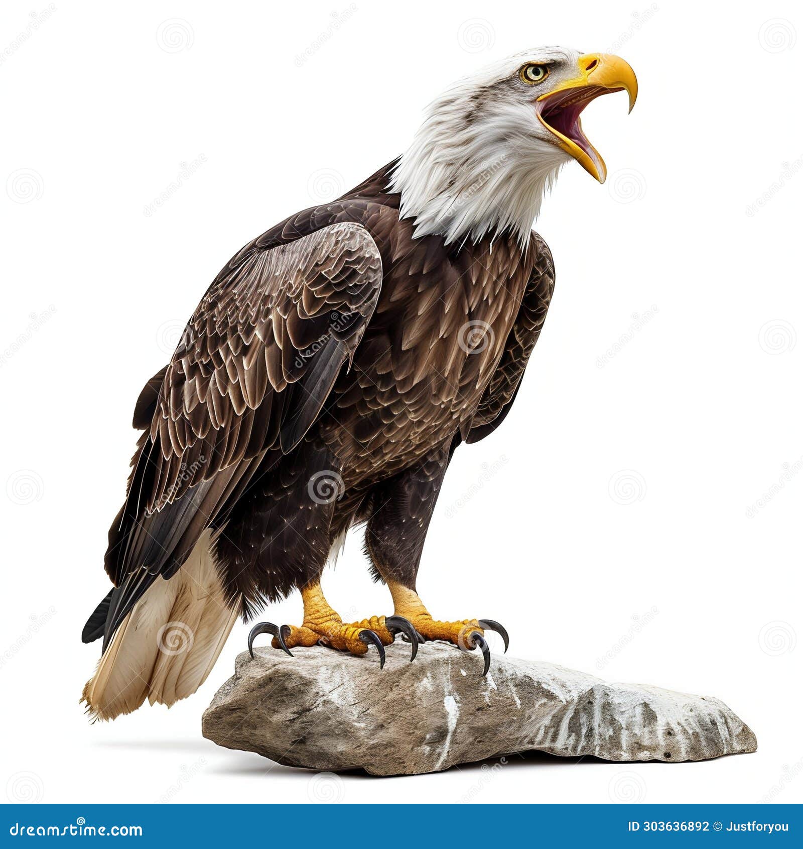 Majestic Eagle Screeching Isolated On White. Generative Ai Stock ...