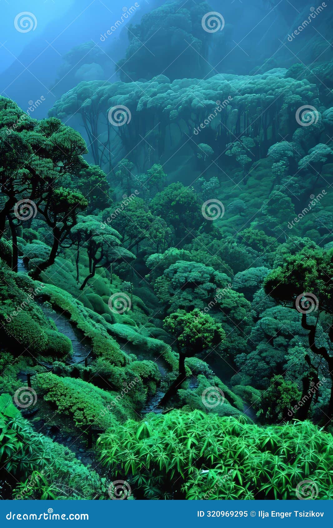 Majestic Enchanted Forest With Ethereal Mist And Magical Canopy Ideal ...