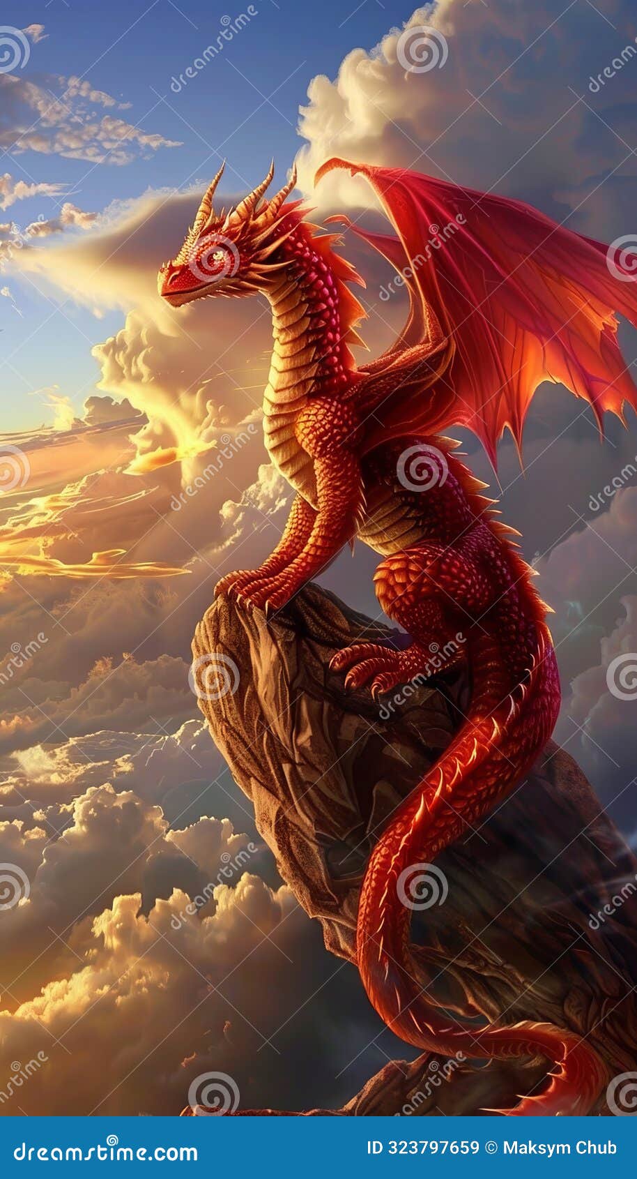 Majestic Fire Dragon Exhaling Powerful Flames in a Stunning and ...