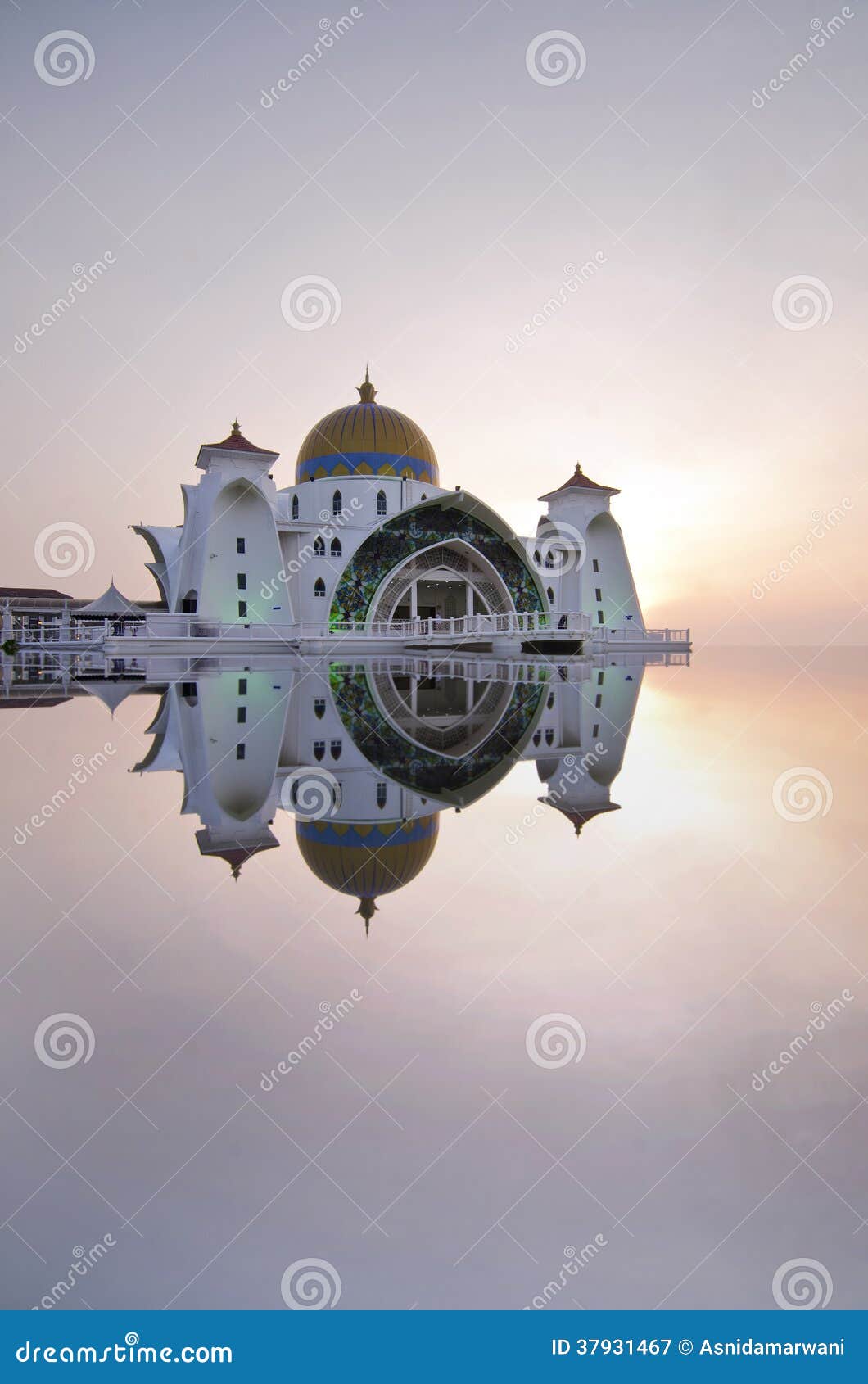 Majestic Floating Mosque at Malacca Straits during Sunset Stock Image ...
