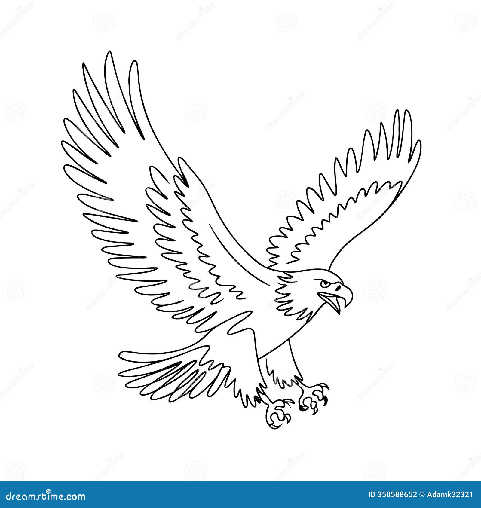 Majestic Flying Eagle Outline Vector Illustration for Design and Art Projects Stock Illustration ...