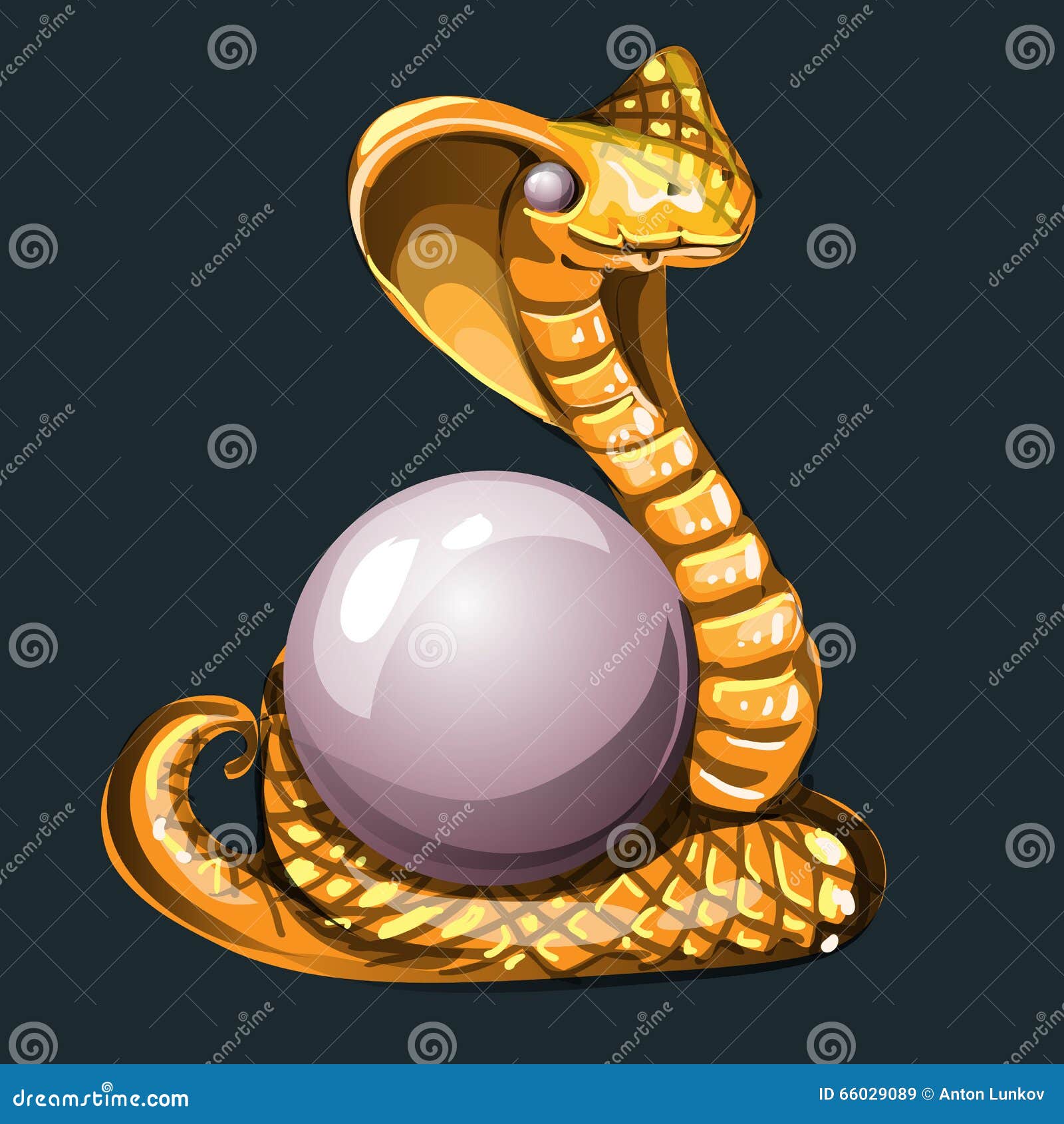 Majestic Golden Cobra with Pearl for Your Design Stock Vector ...