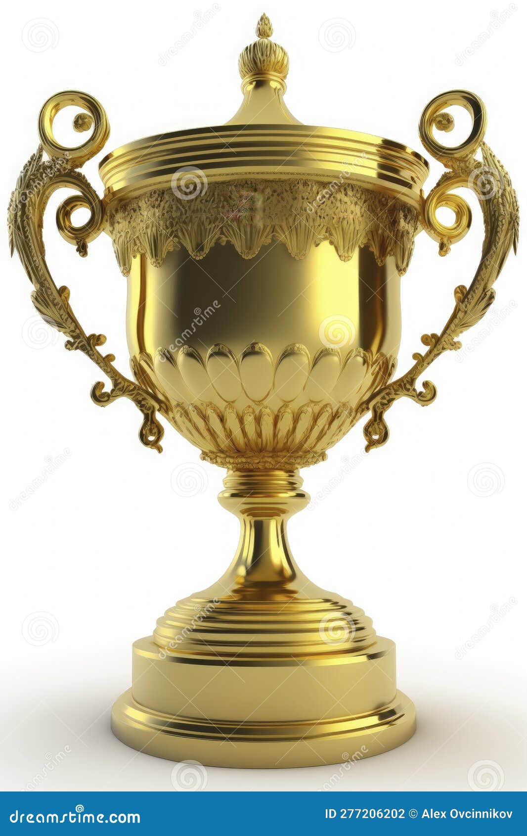Majestic Golden Trophy Cup on White Background for Awards and ...