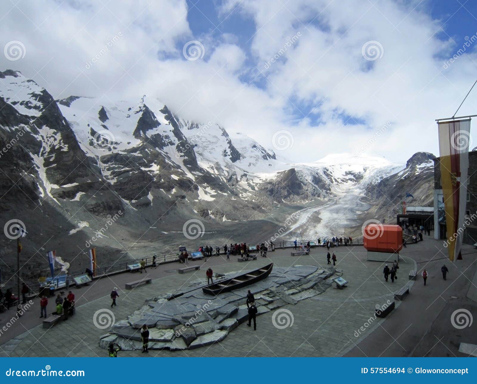 Majestic of Gorner Glacier and Tourist Viewpoint Deck Editorial Stock ...