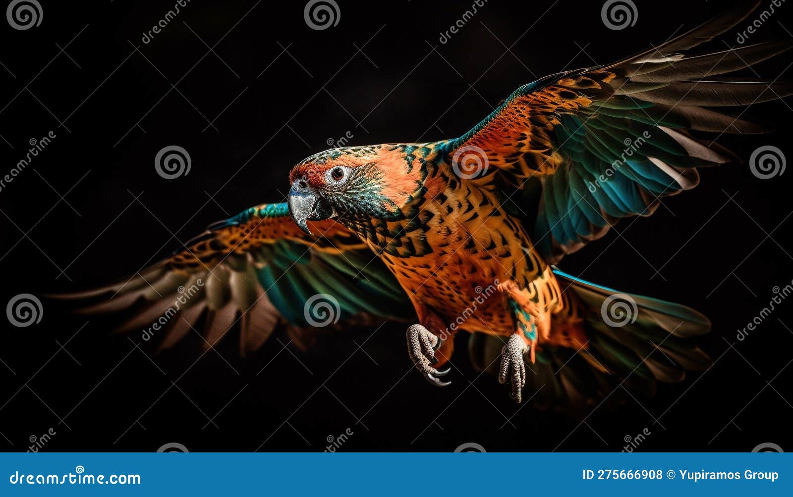 Majestic Hawk Flying with Feathers Generated by AI Stock Photo - Image ...